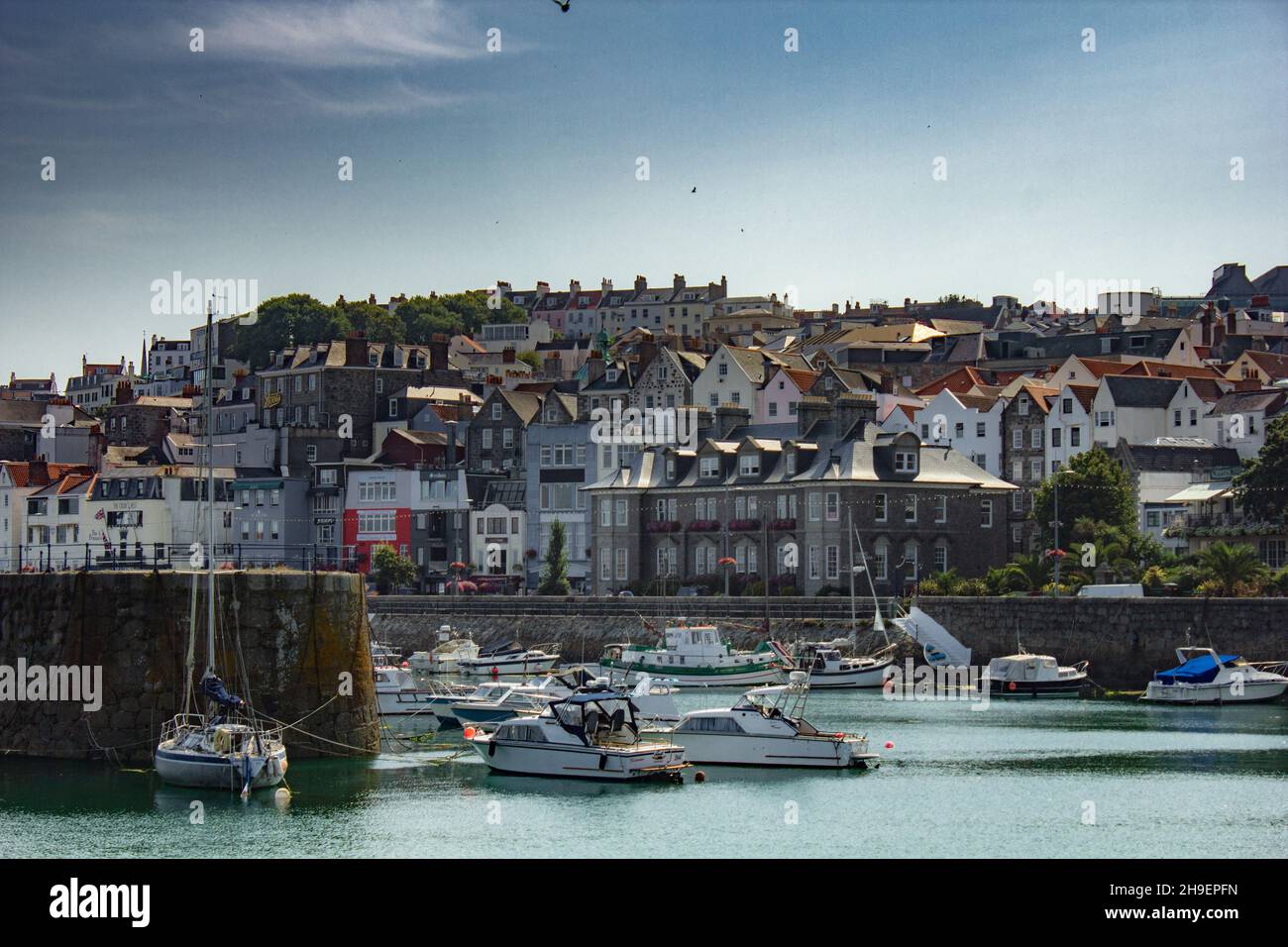 The Channel Islands of Jersey, Guernsey and Sark in summer with sun ...