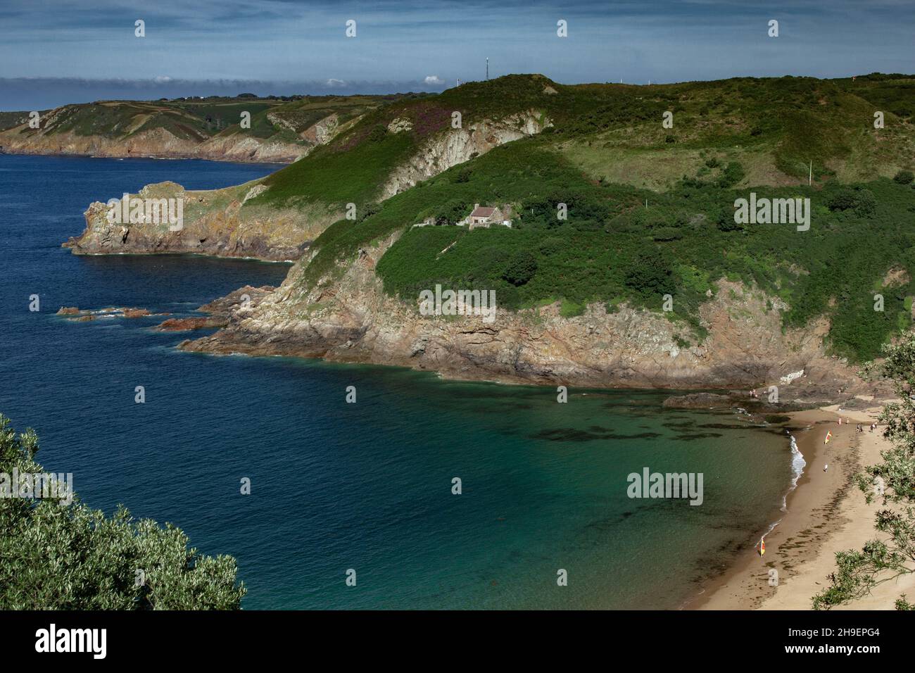 The Channel Islands of Jersey, Guernsey and Sark in summer with sun ...