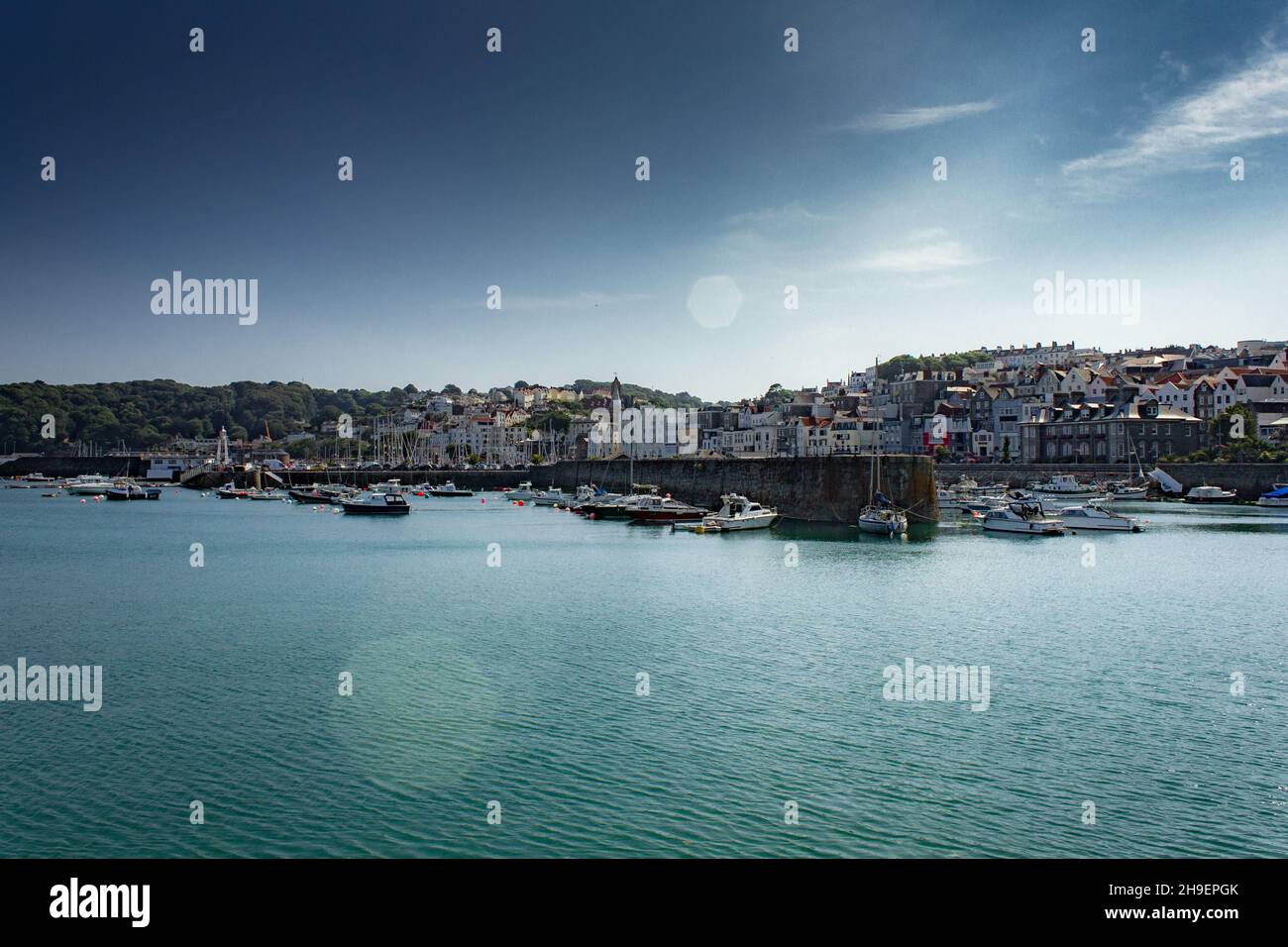 The Channel Islands of Jersey, Guernsey and Sark in summer with sun ...