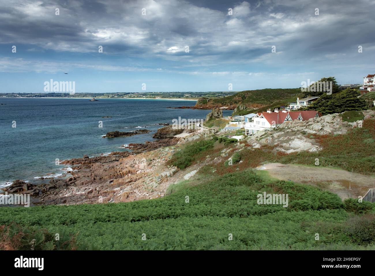The Channel Islands of Jersey, Guernsey and Sark in summer with sun ...