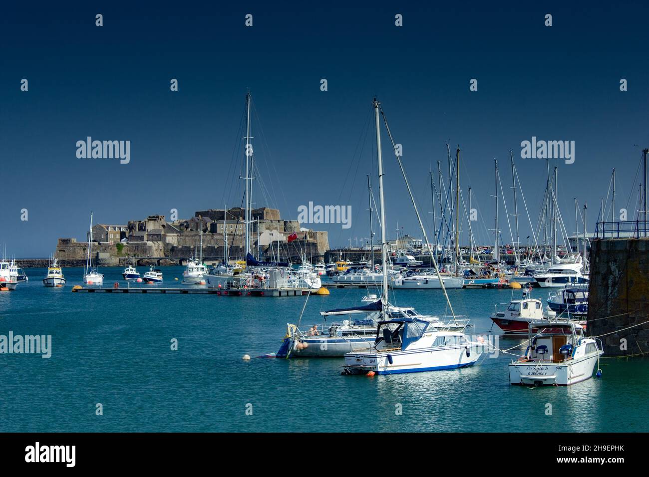 The Channel Islands of Jersey, Guernsey and Sark in summer with sun ...