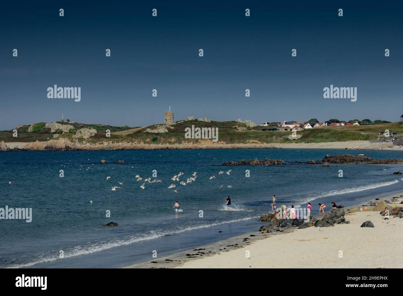 The Channel Islands of Jersey, Guernsey and Sark in summer with sun ...
