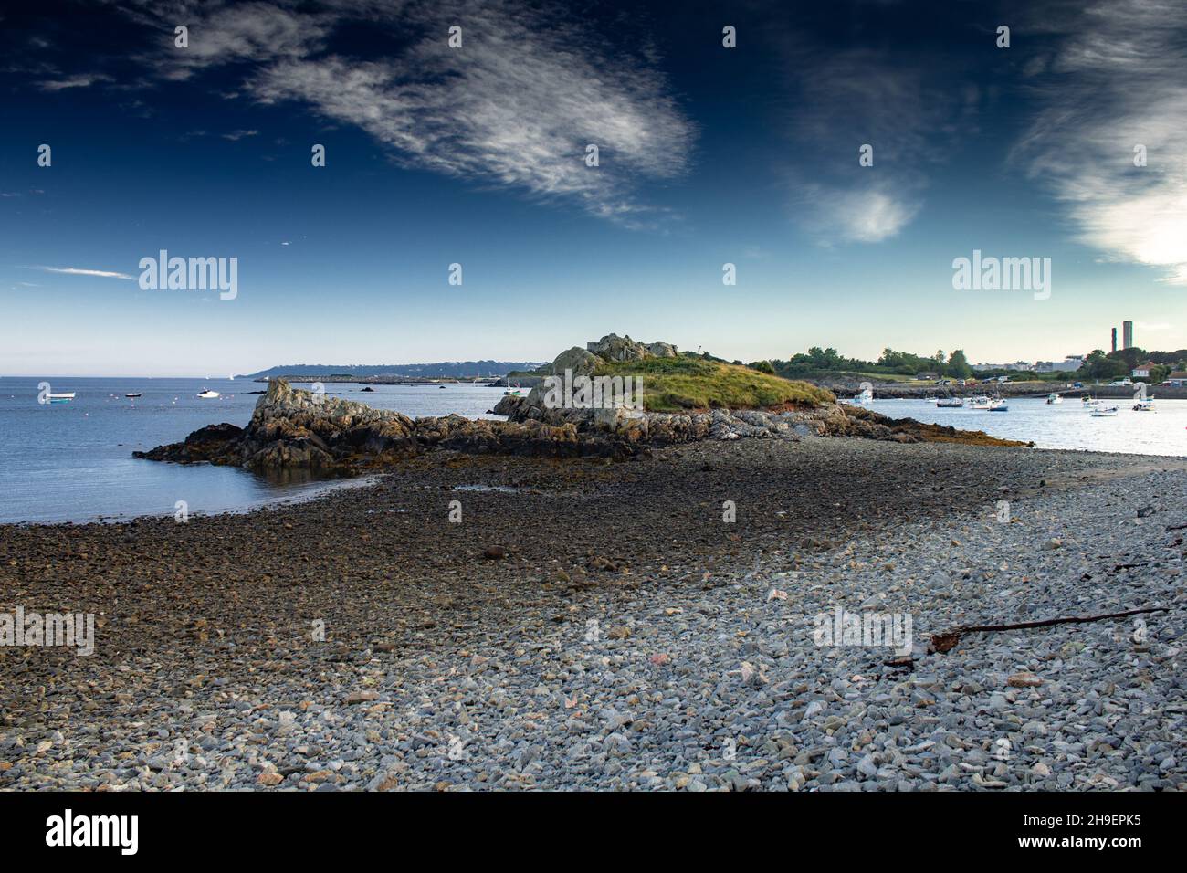 The Channel Islands of Jersey, Guernsey and Sark in summer with sun ...