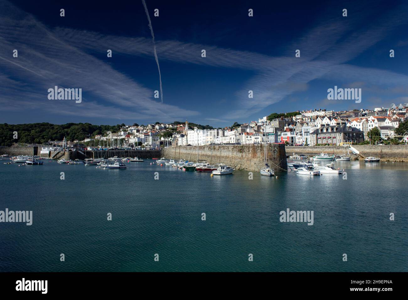 The Channel Islands of Jersey, Guernsey and Sark in summer with sun ...