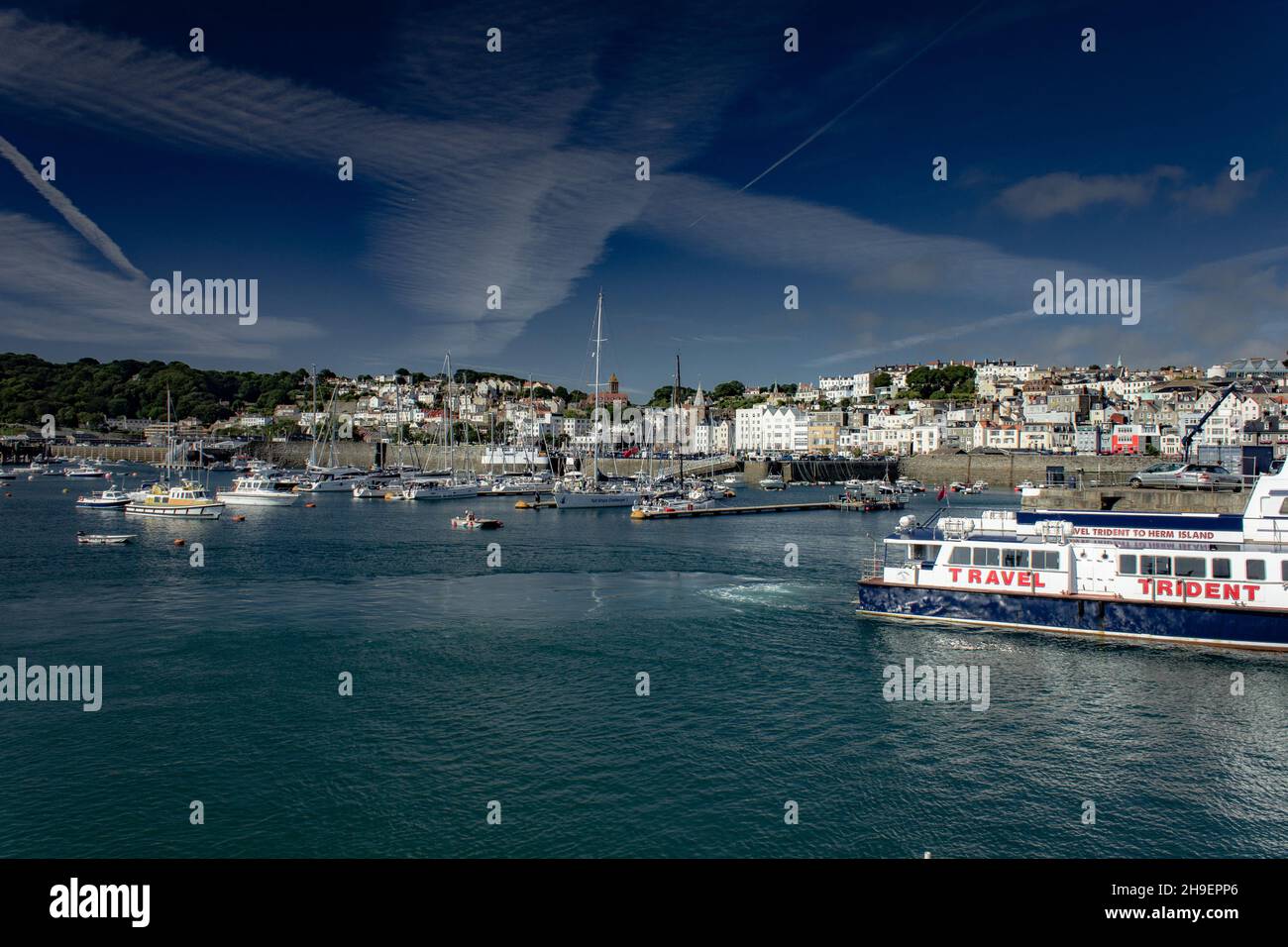 The Channel Islands of Jersey, Guernsey and Sark in summer with sun ...