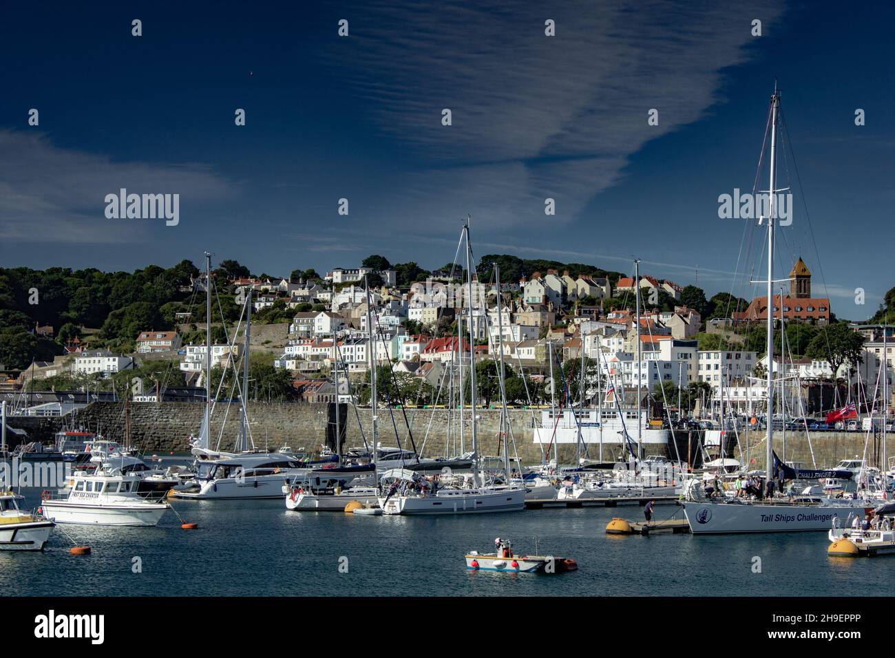 The Channel Islands of Jersey, Guernsey and Sark in summer with sun ...