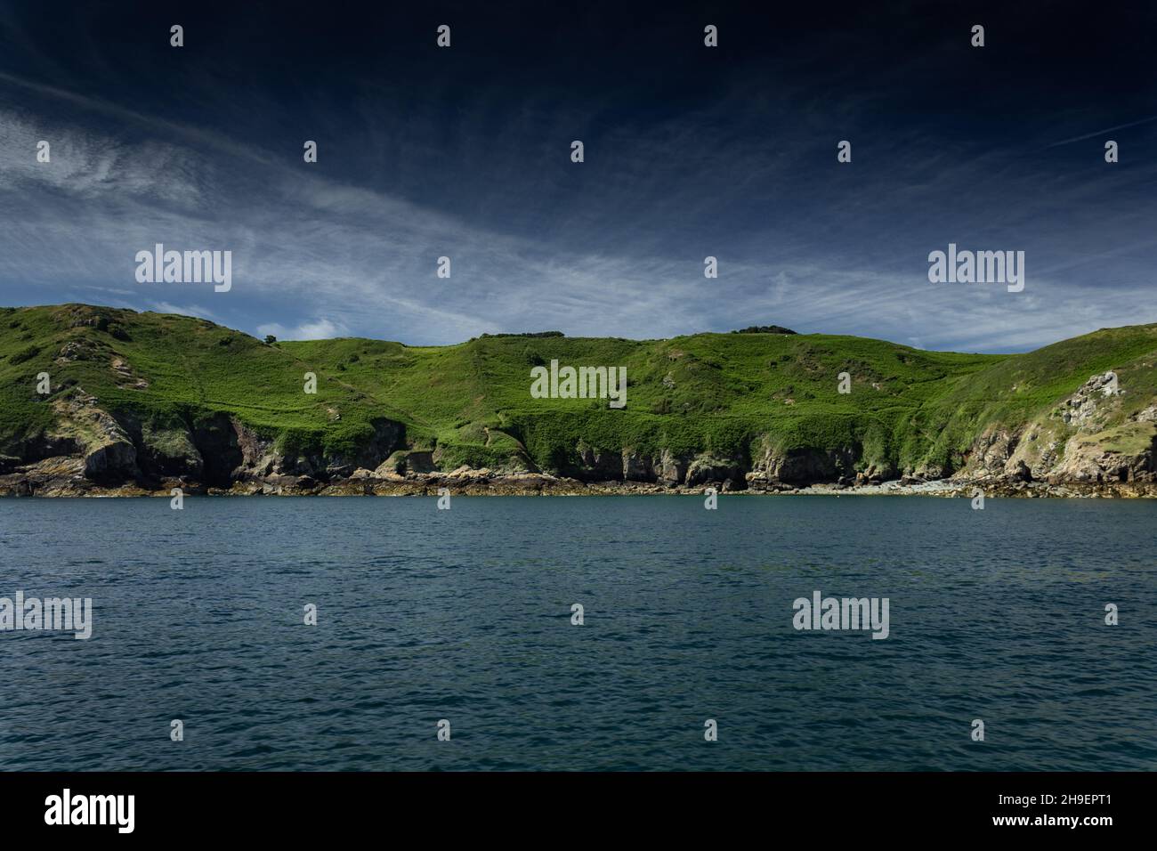 The Channel Islands of Jersey, Guernsey and Sark in summer with sun ...