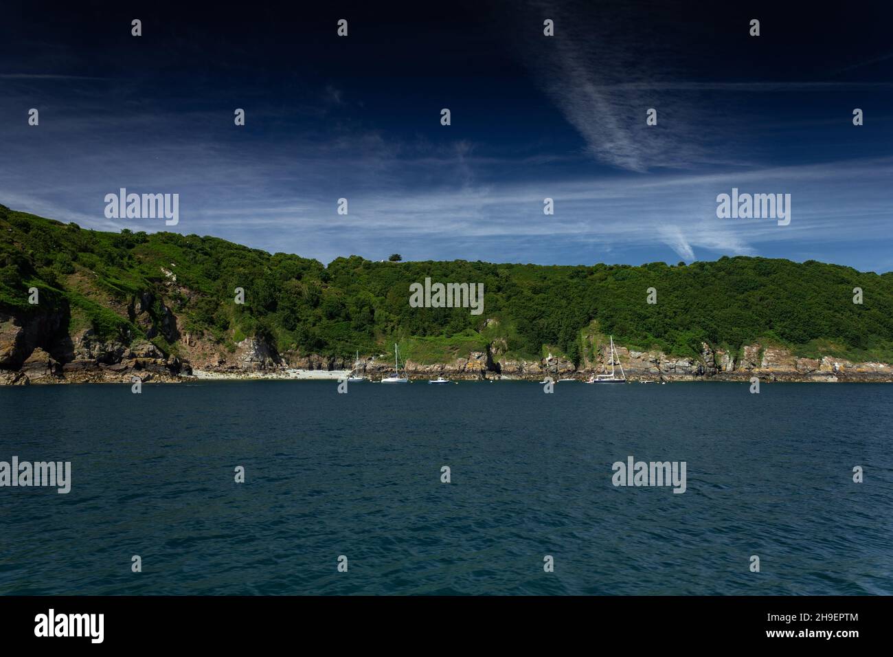 The Channel Islands of Jersey, Guernsey and Sark in summer with sun ...