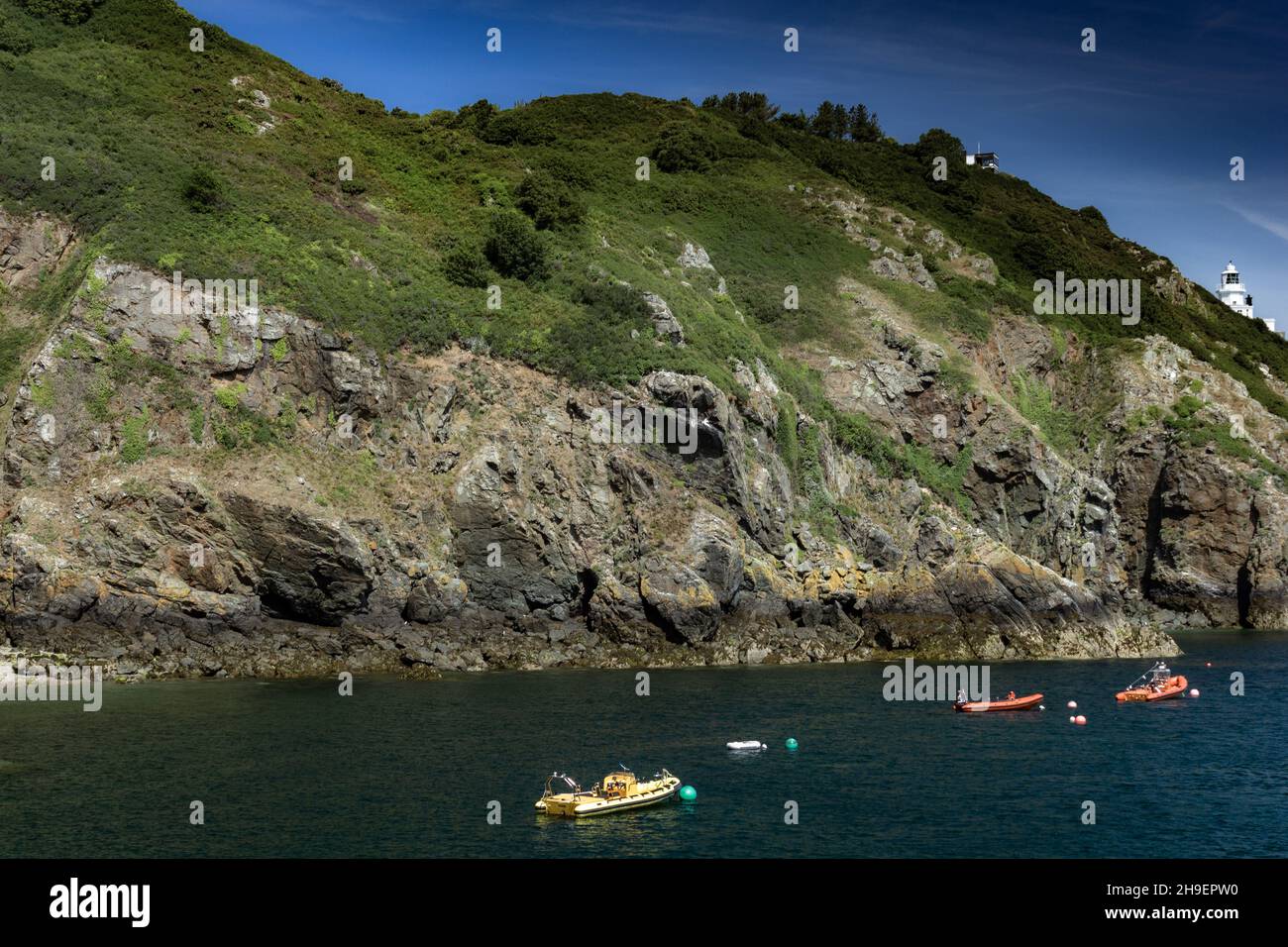 The Channel Islands of Jersey, Guernsey and Sark in summer with sun ...