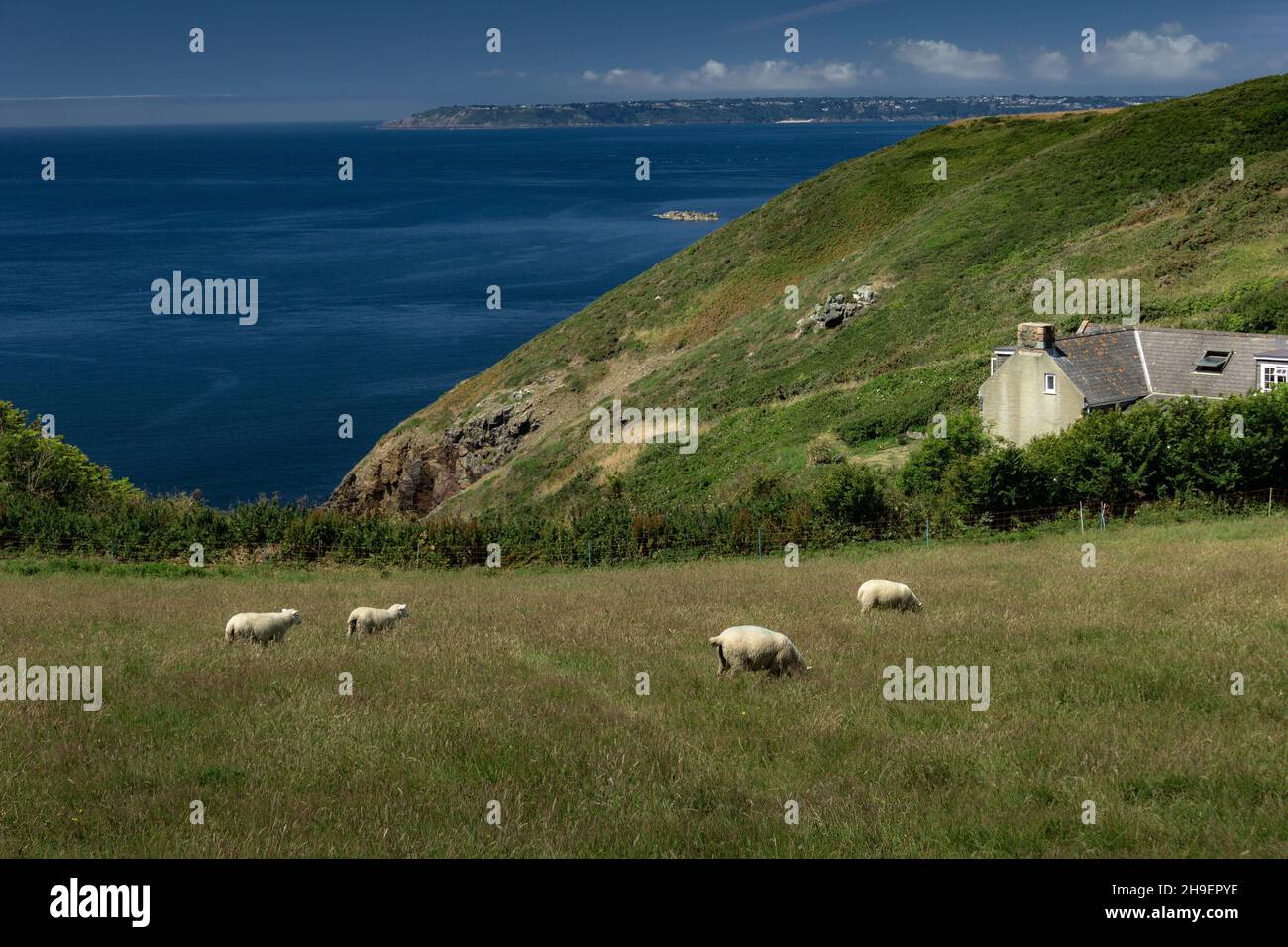 The Channel Islands of Jersey, Guernsey and Sark in summer with sun ...