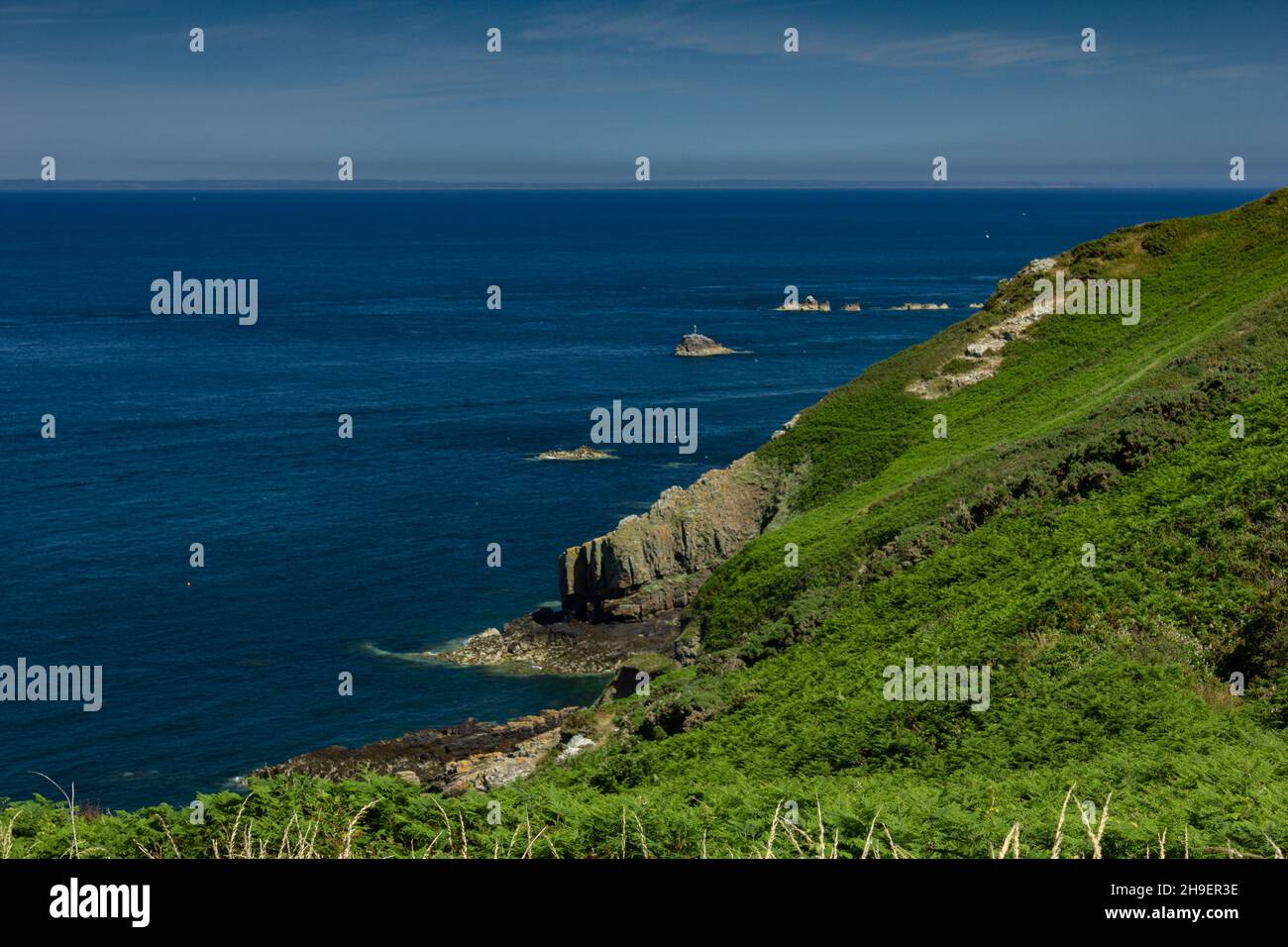 The Channel Islands of Jersey, Guernsey and Sark in summer with sun ...