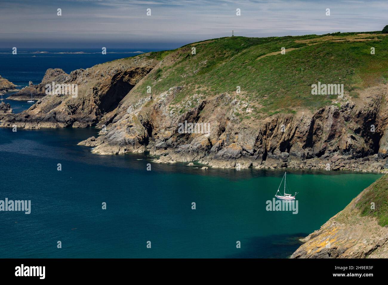 The Channel Islands of Jersey, Guernsey and Sark in summer with sun ...