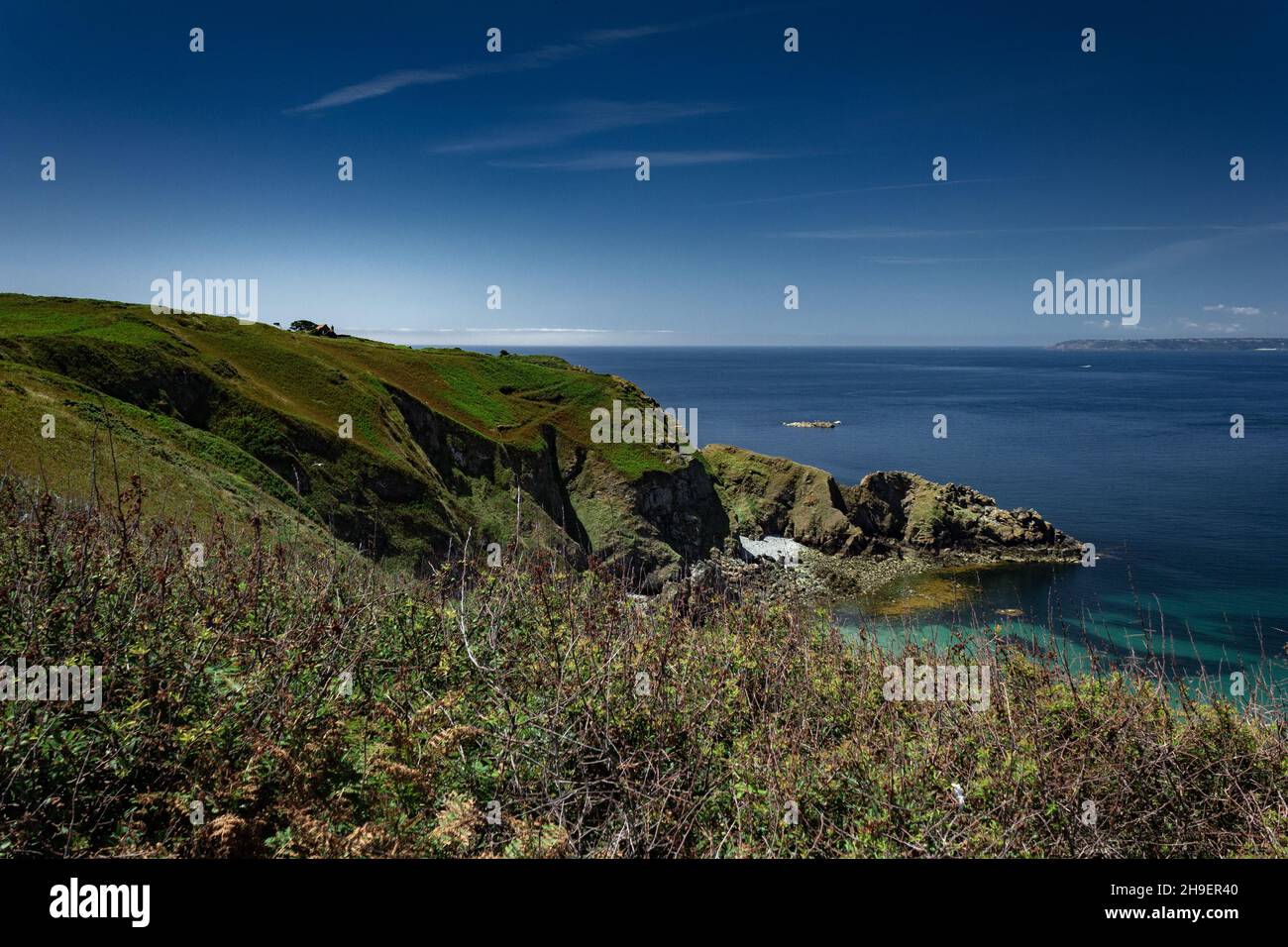 The Channel Islands of Jersey, Guernsey and Sark in summer with sun ...