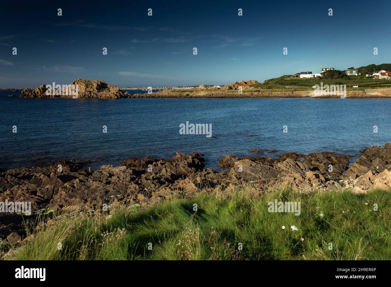 The Channel Islands of Jersey, Guernsey and Sark in summer with sun ...