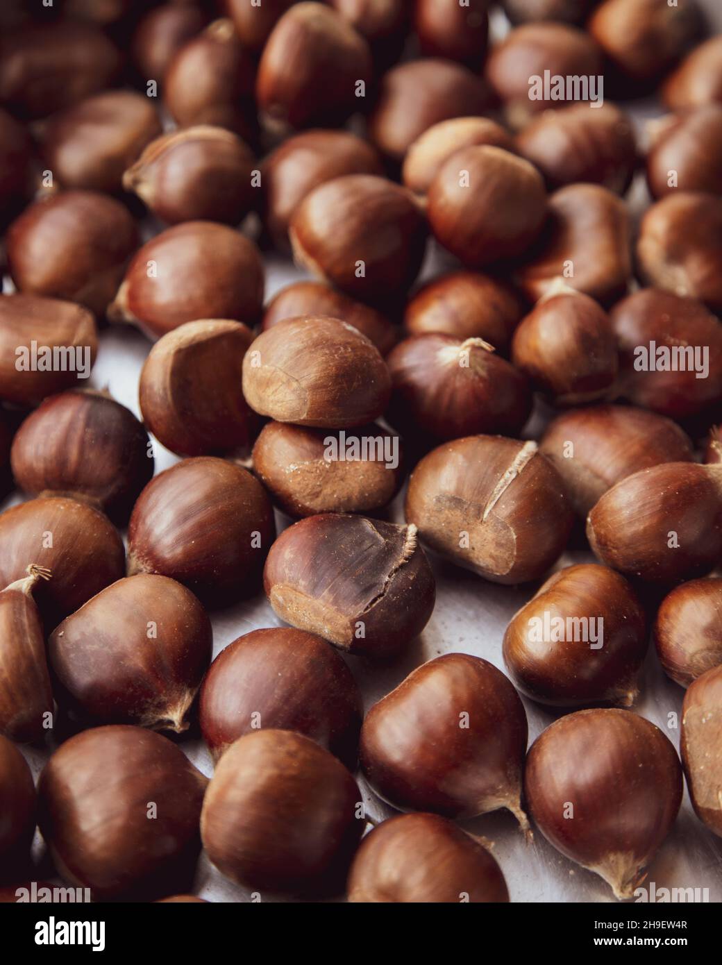 Chestnuts in a Grey Recipe Stock Photo - Alamy