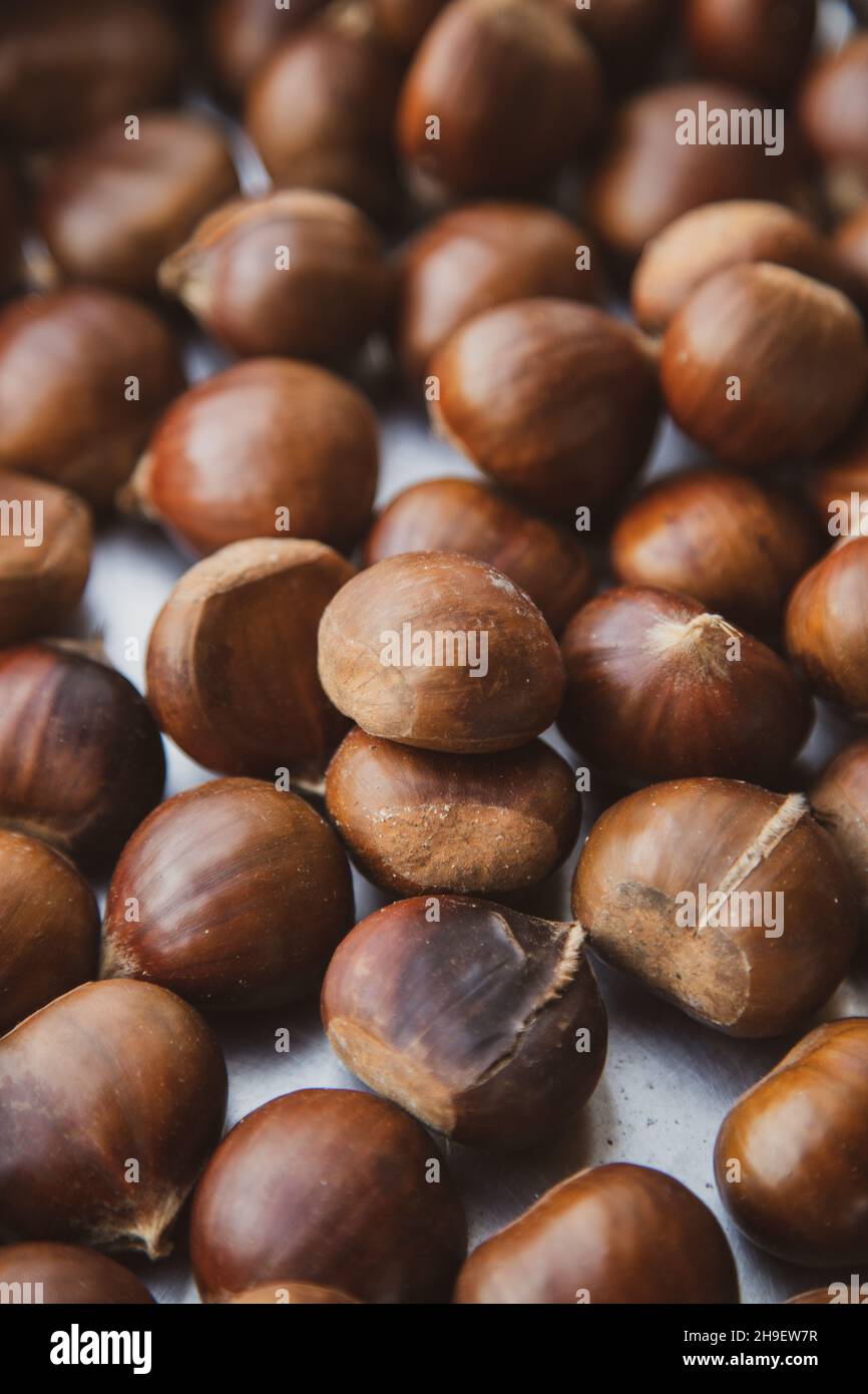 Chestnuts in a Grey Recipe Stock Photo - Alamy