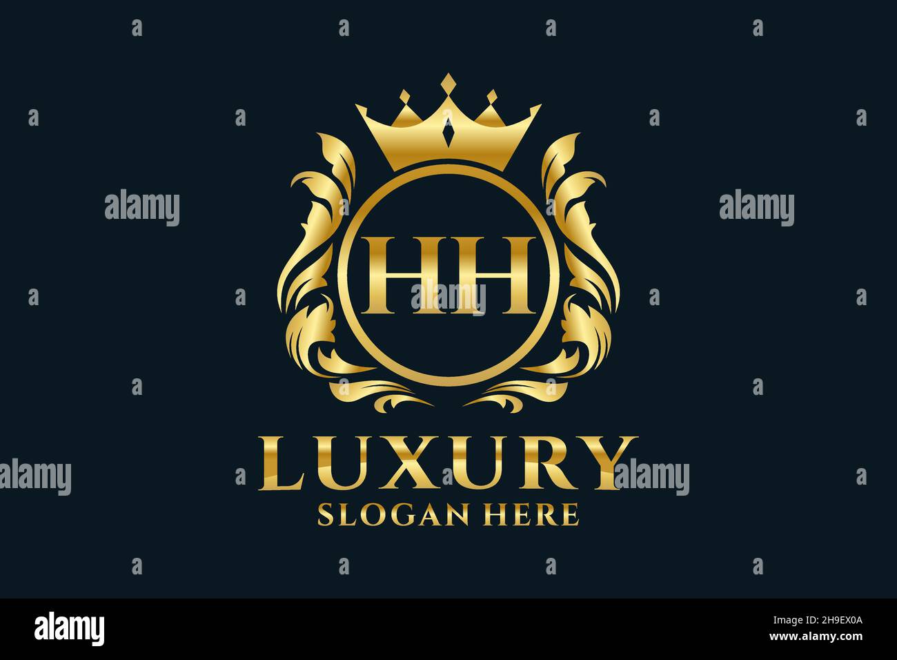 HH Letter Royal Luxury Logo template in vector art for luxurious ...