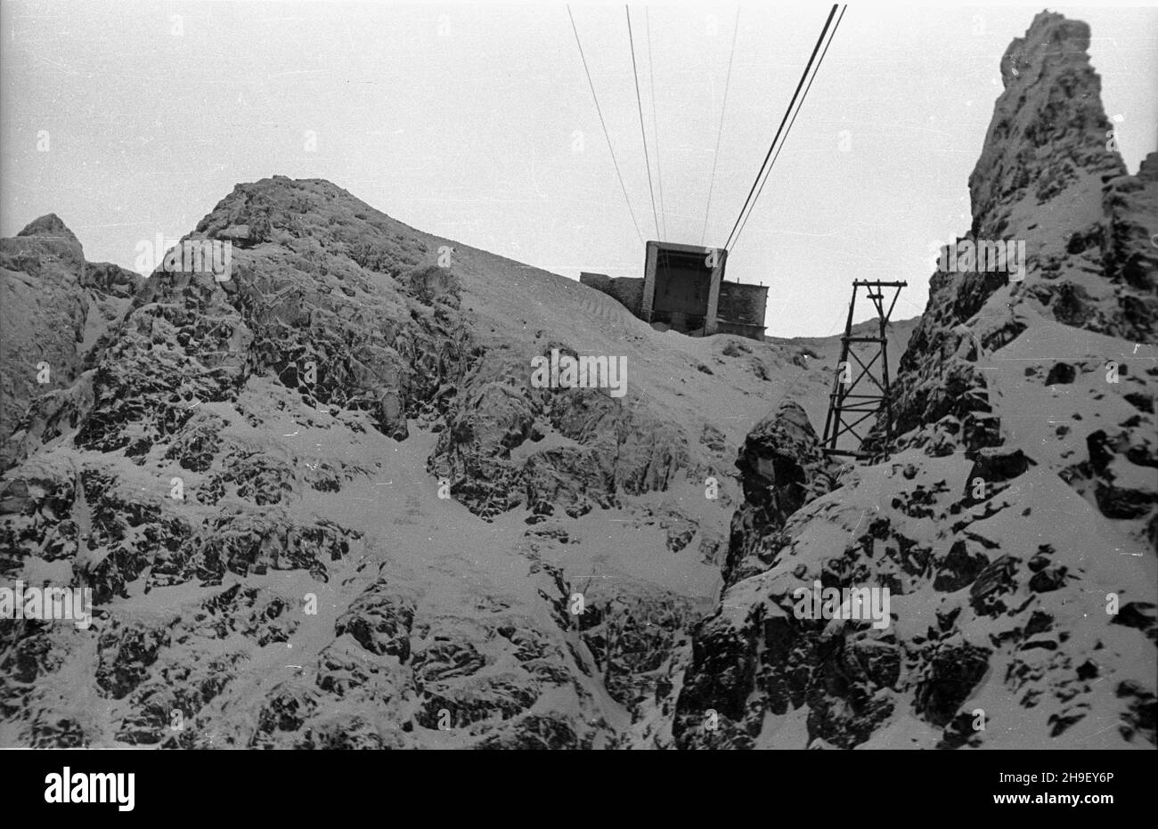 Cable car from kuznice kasprowy Black and White Stock Photos & Images ...