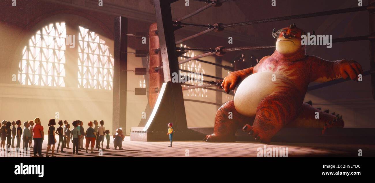 RUMBLE, center: Winnie (voice: Geraldine Viswanathan); right: Steve ...