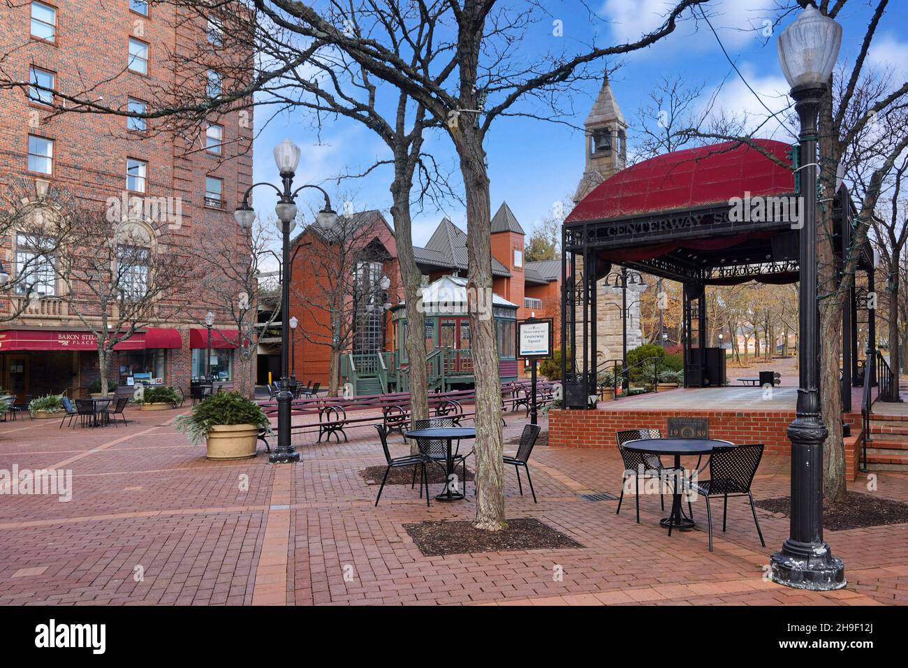 Corning, New York - November 19, 2021: Market Street in the Gaffer ...