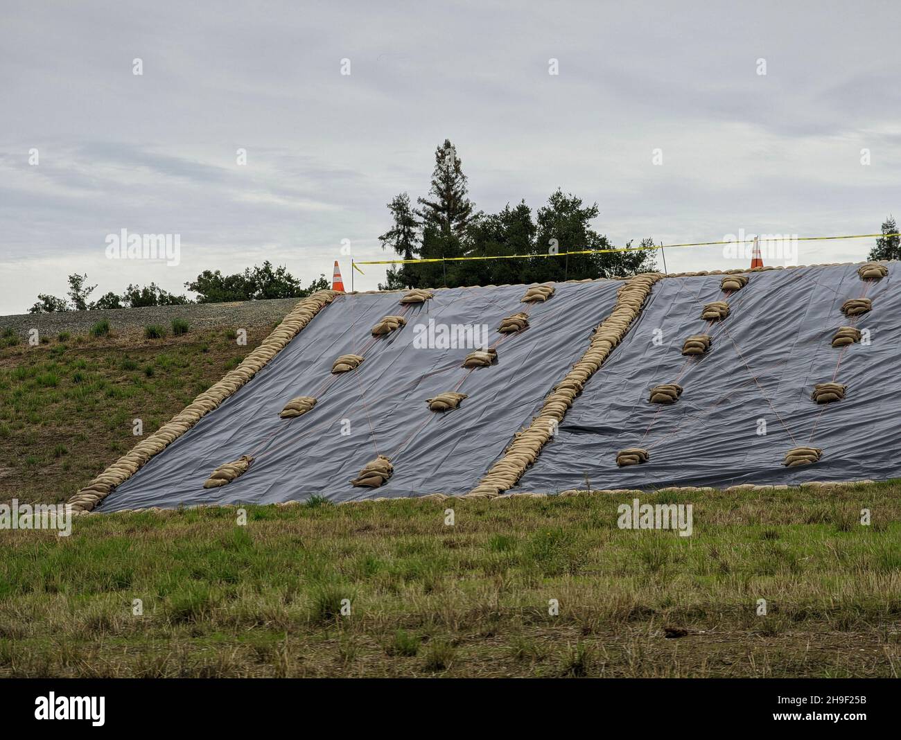 Levee repair Sacramento after the storm under the cloudy skies Stock ...