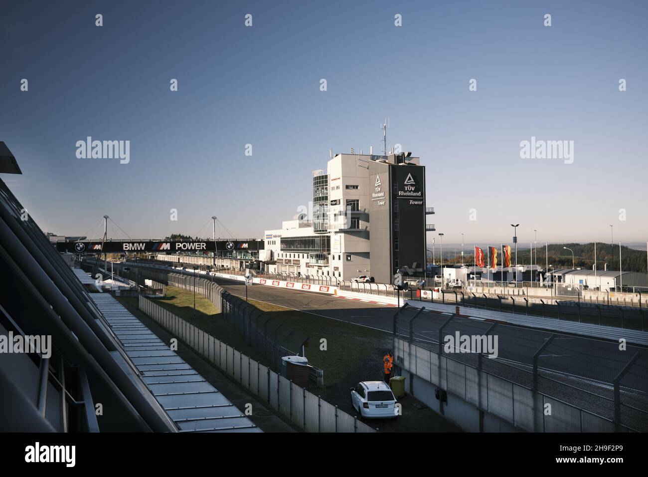NURBURG, GERMANY - Oct 25, 2021: The GP racetrack against the cloudy ...