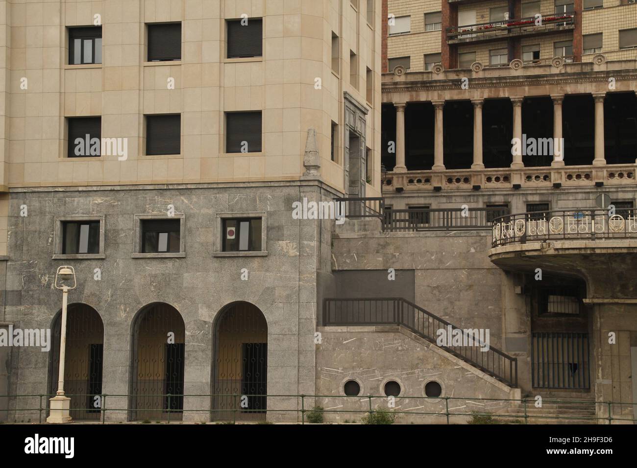 Building with arches and columns. Bilbao, Spain Stock Photo - Alamy
