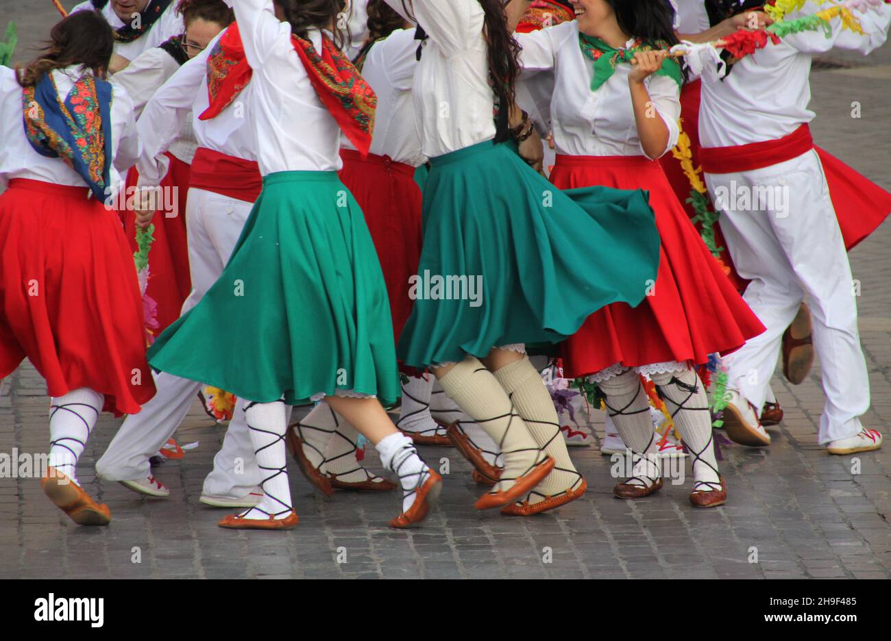 Traditional Basque dance in a folk festival. Basque Country Stock Photo - Alamy