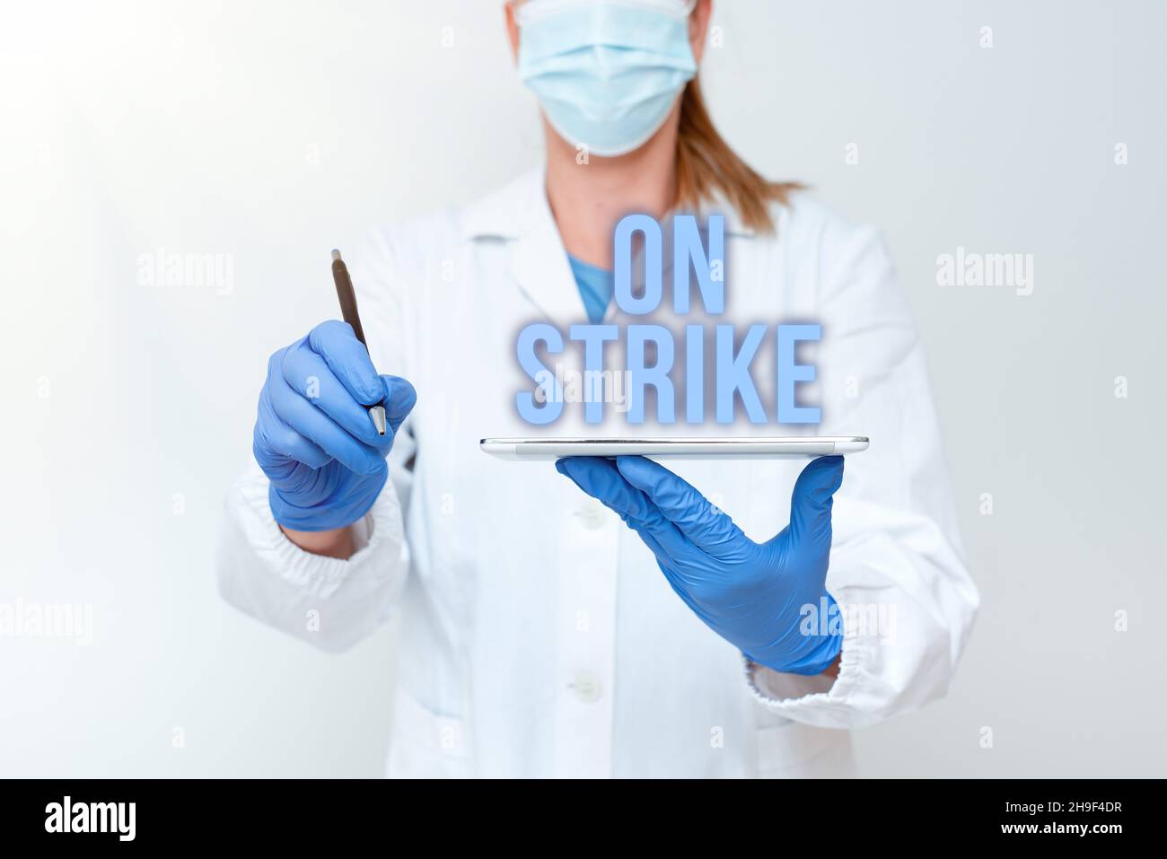 Inspiration showing sign On Strike. Word for refuse to continue working ...