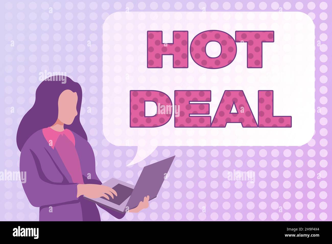 Text caption presenting Hot Deal, Concept meaning An agreement through ...
