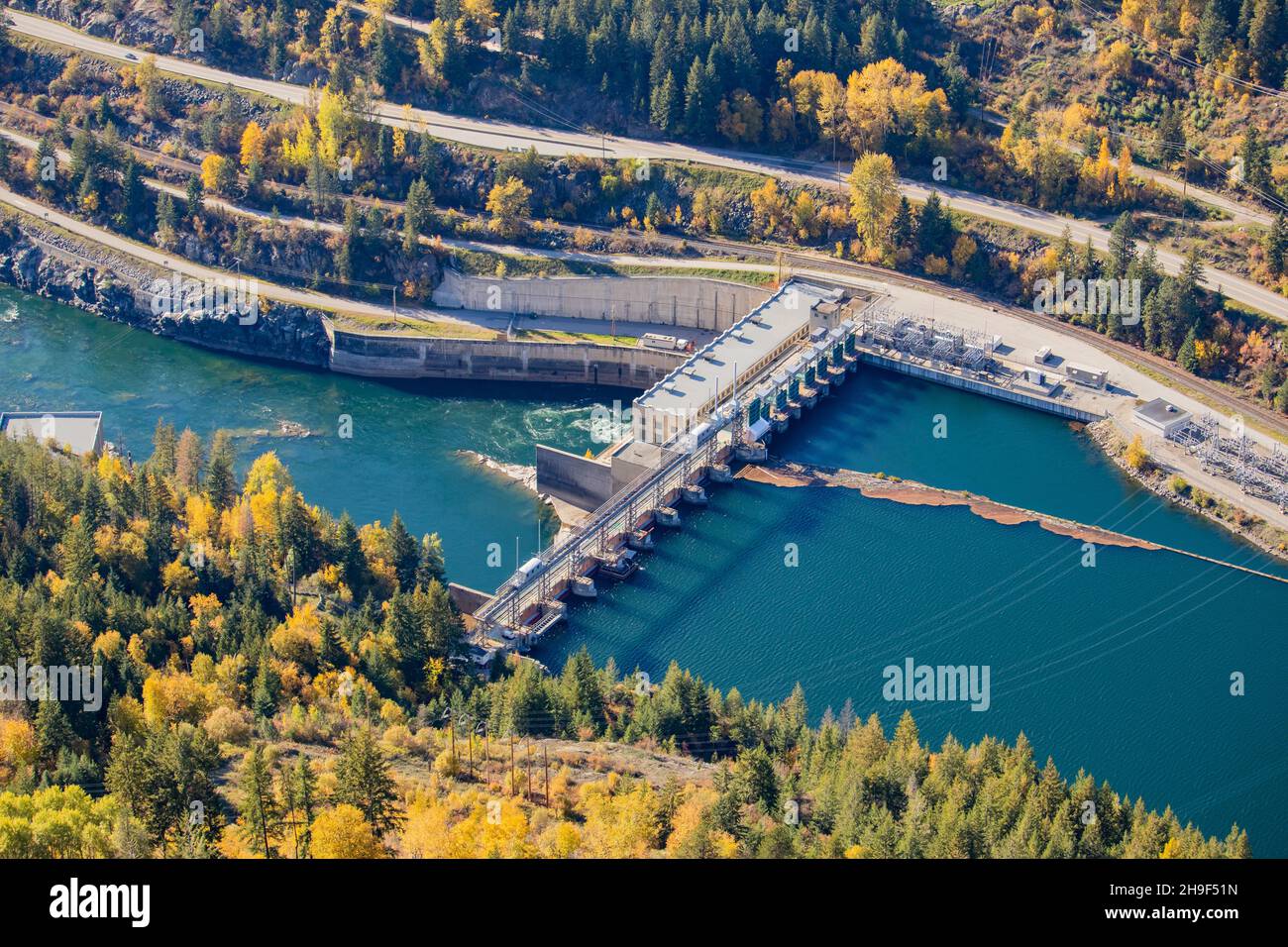 An aerial view of the Brilliant Dam Stock Photo - Alamy