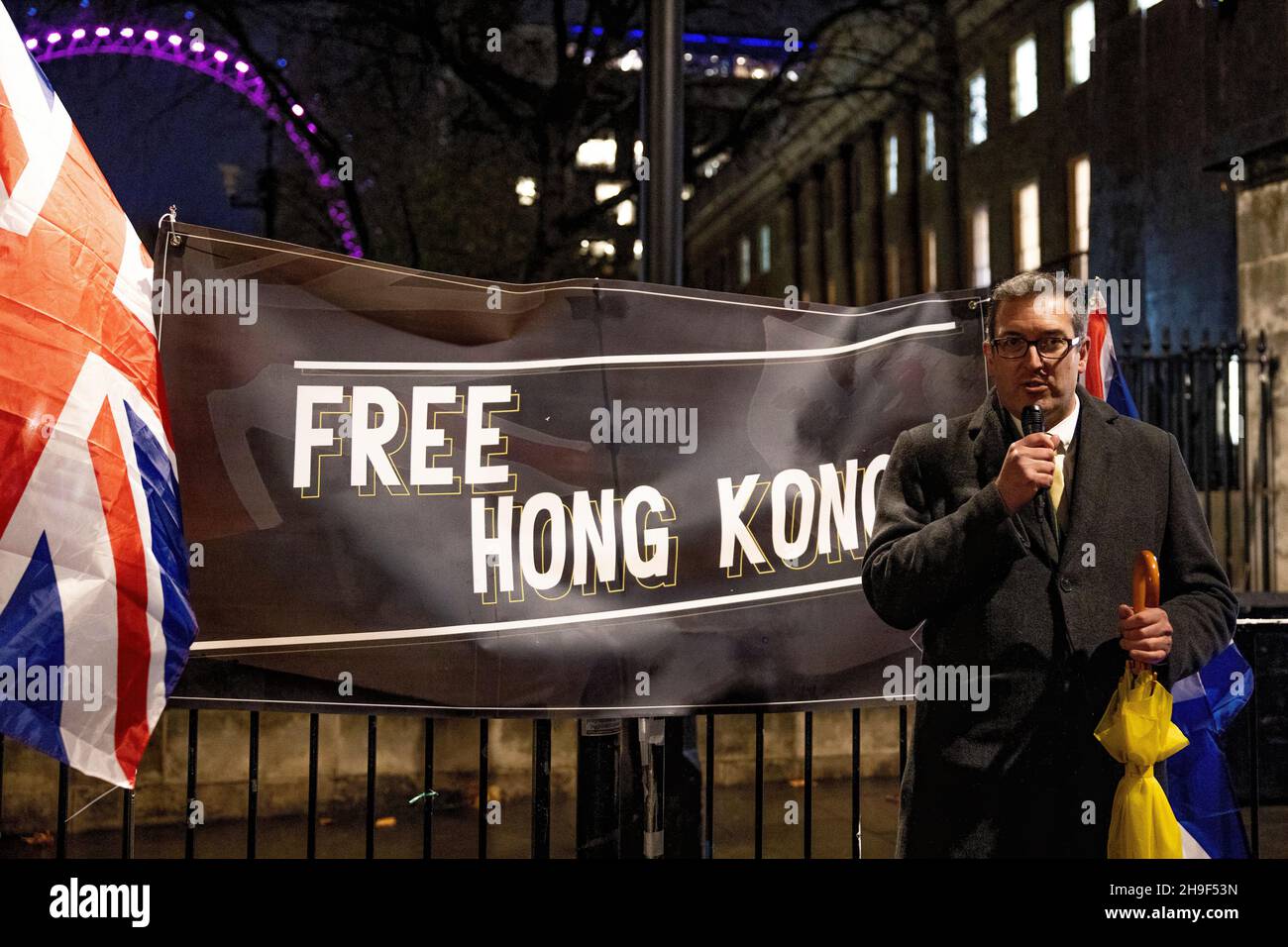 The Hong Kong Watch founder, Benedict Rogers speaks during the ...