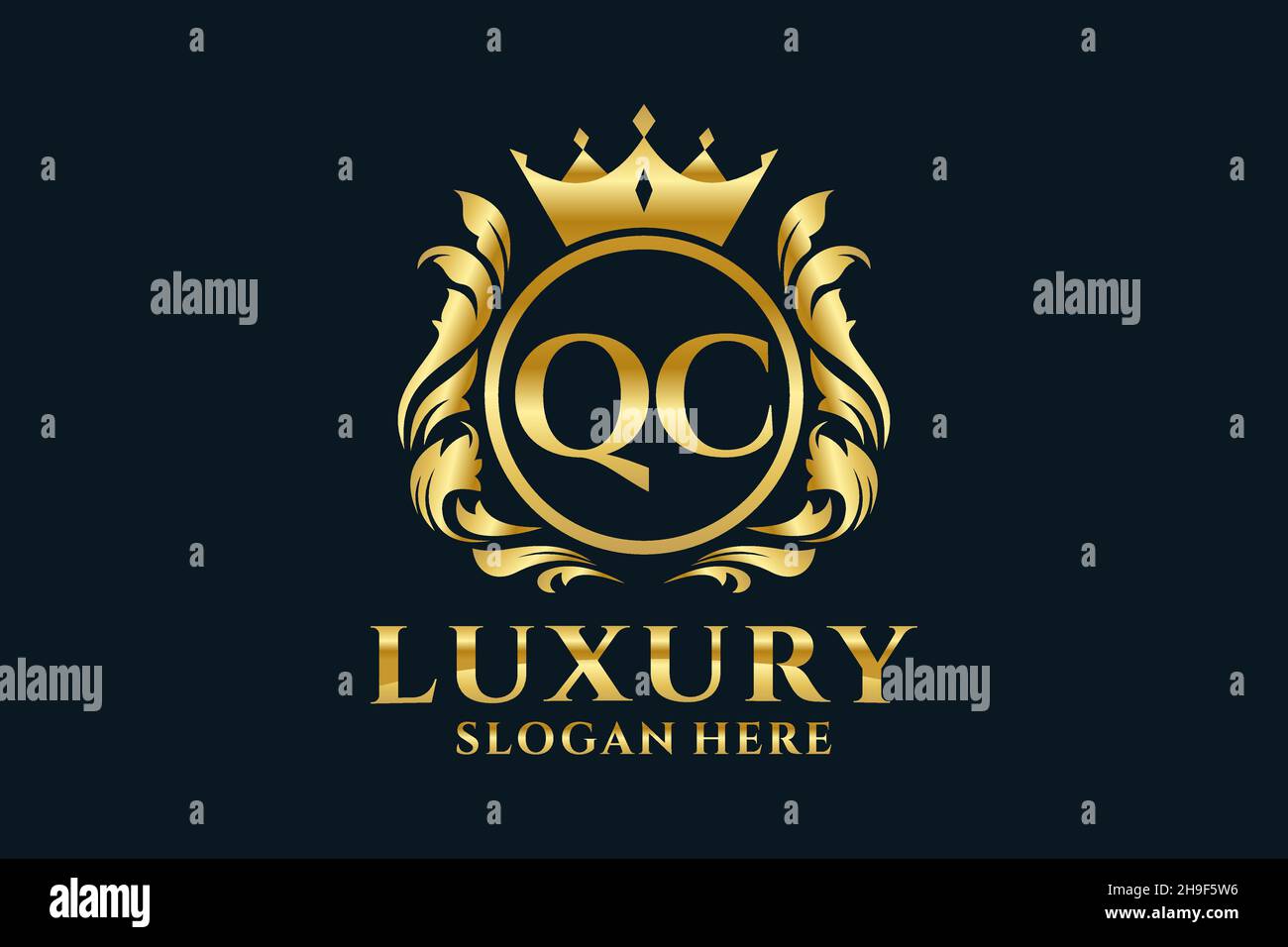 QC Letter Royal Luxury Logo template in vector art for luxurious ...