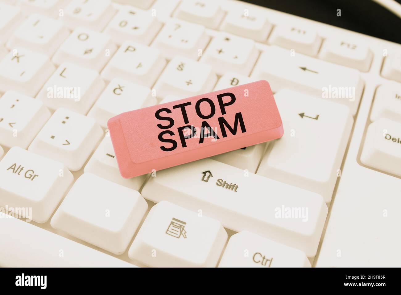 Conceptual caption Stop Spam. Business approach end the Intrusive or ...