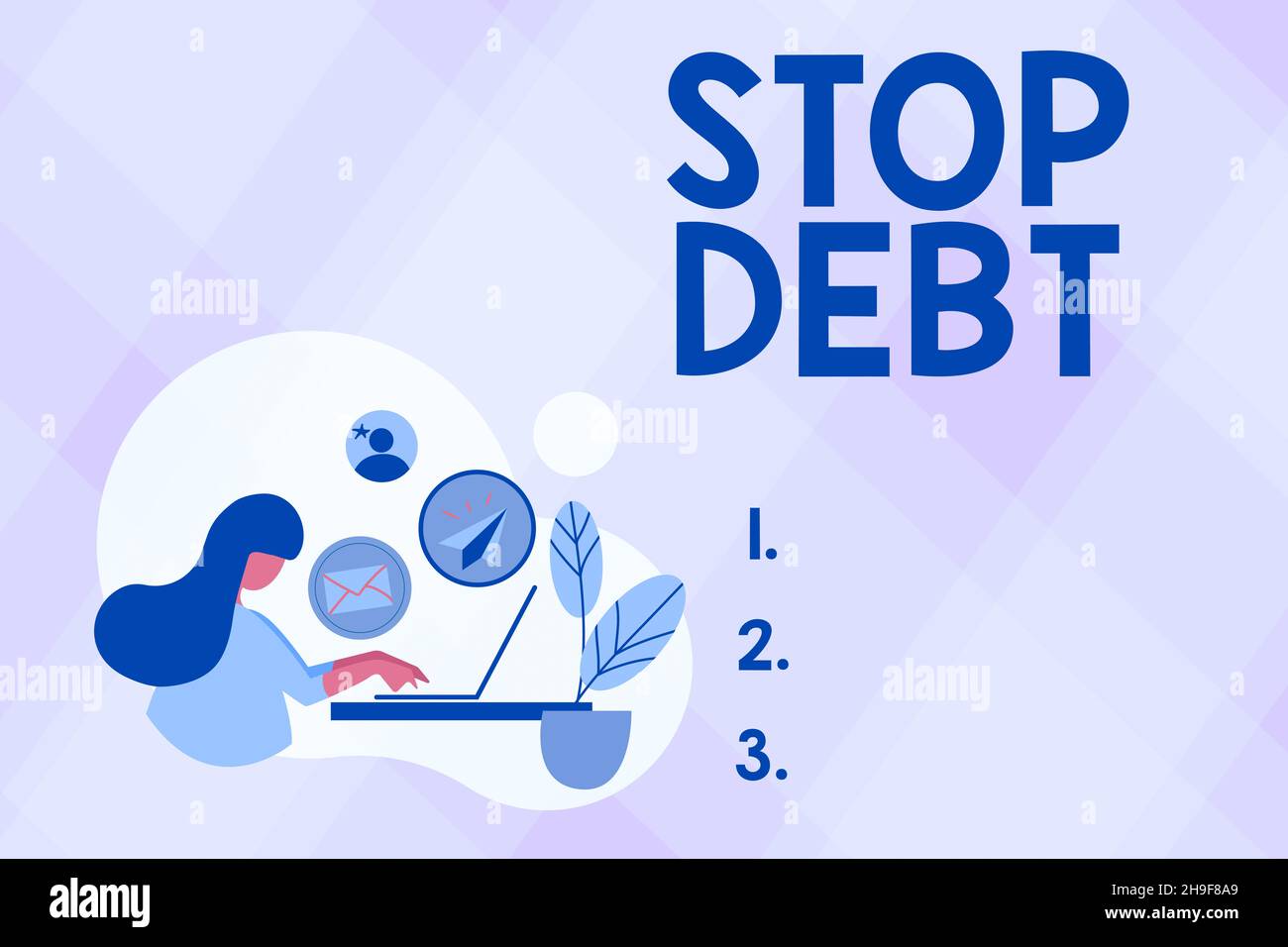 Conceptual display Stop Debt, Internet Concept does not owning any ...