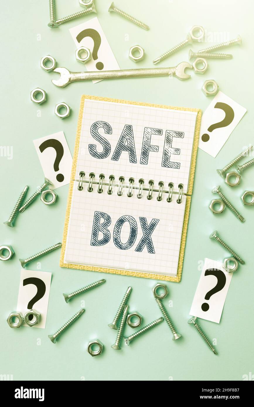 Hand writing sign Safe Box, Business overview A small structure where ...