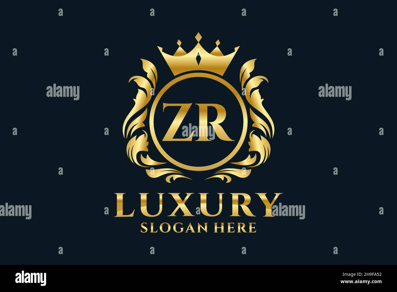 ZR Letter Royal Luxury Logo template in vector art for luxurious ...