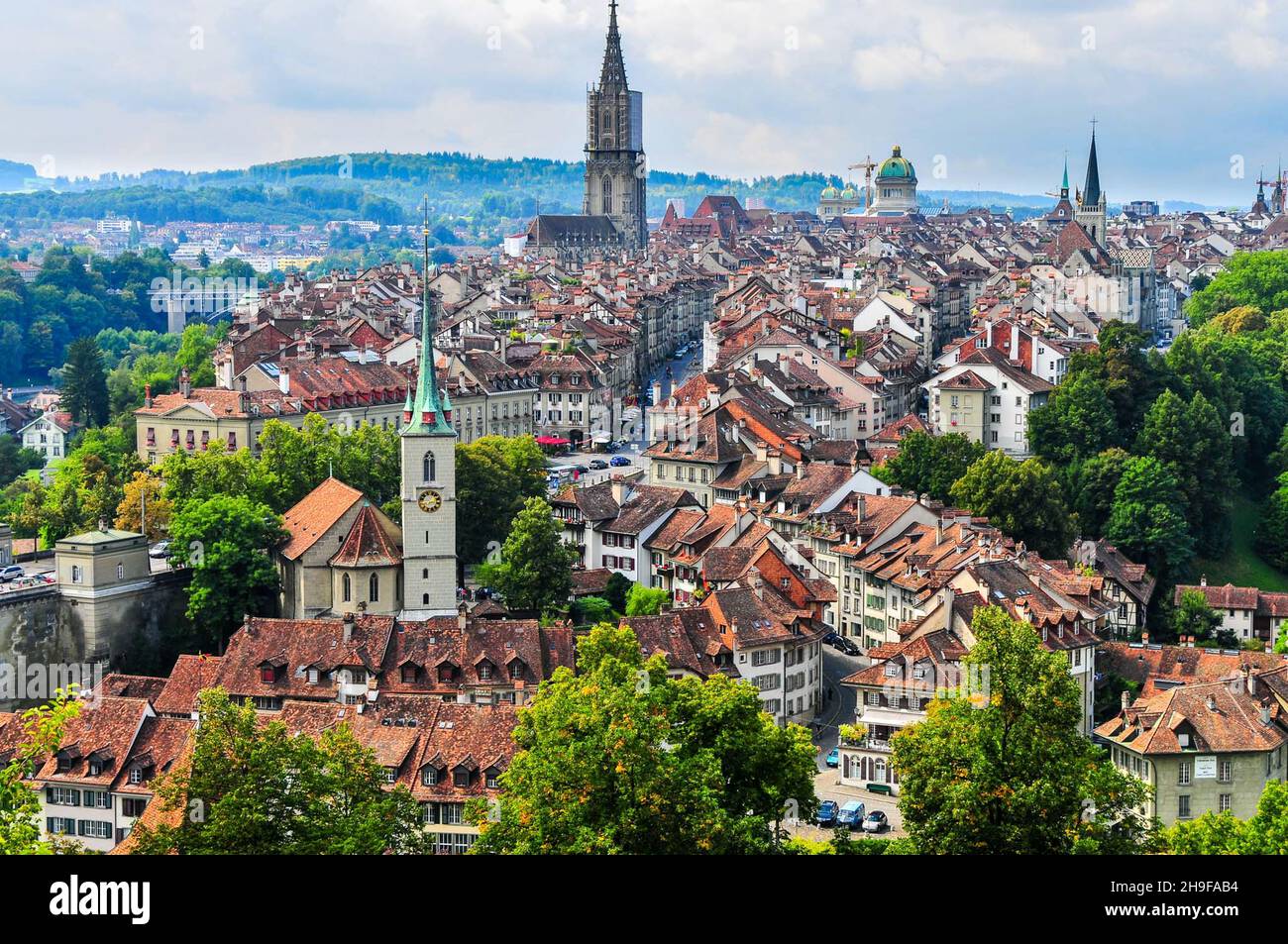 Aerial view of buildings in the center of Bern, Switzerland Stock Photo ...