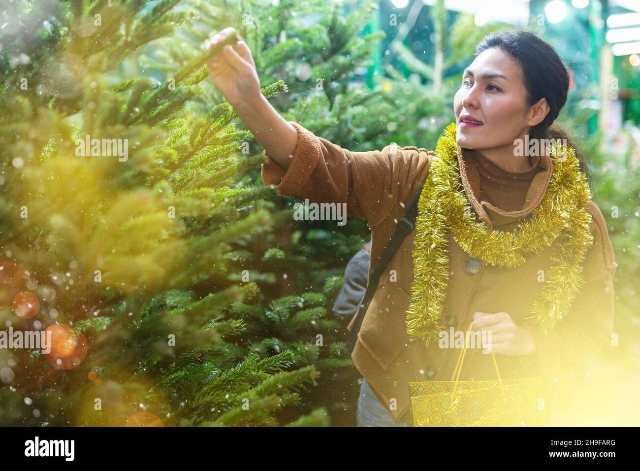 Asian woman christmas fair hi-res stock photography and images - Alamy