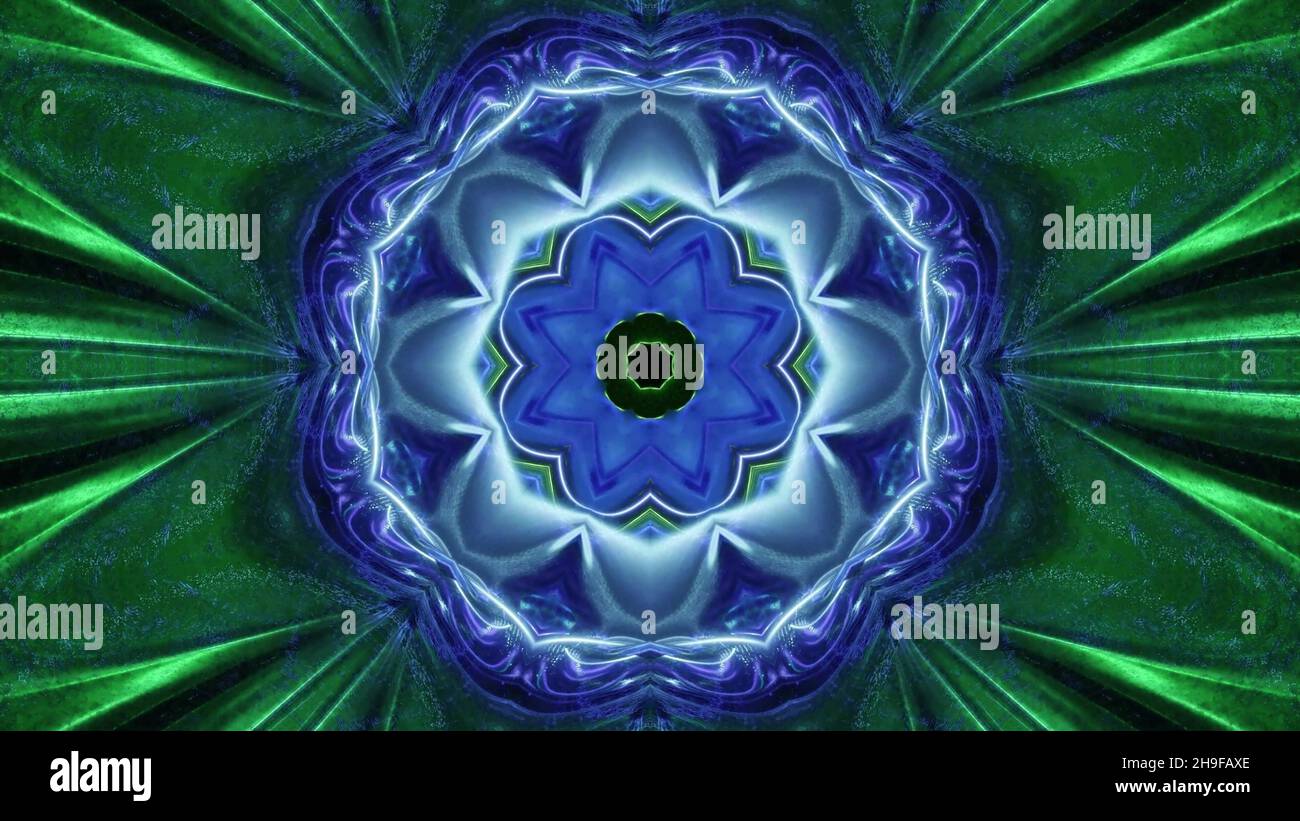 Scenic illustration of trippy colorful geometric kaleidoscope patterns ...