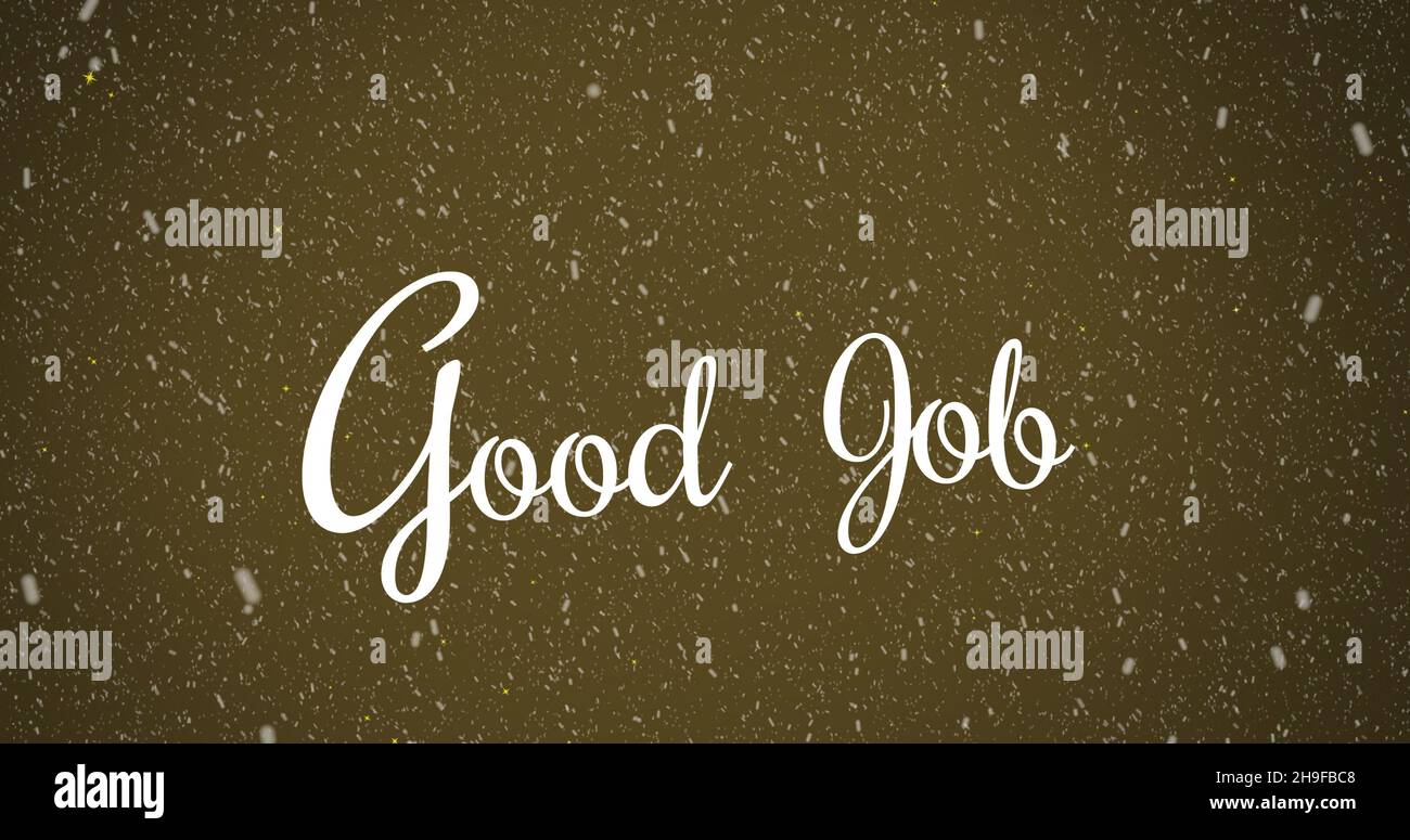 Vector image of good job text against brown background with copy space ...