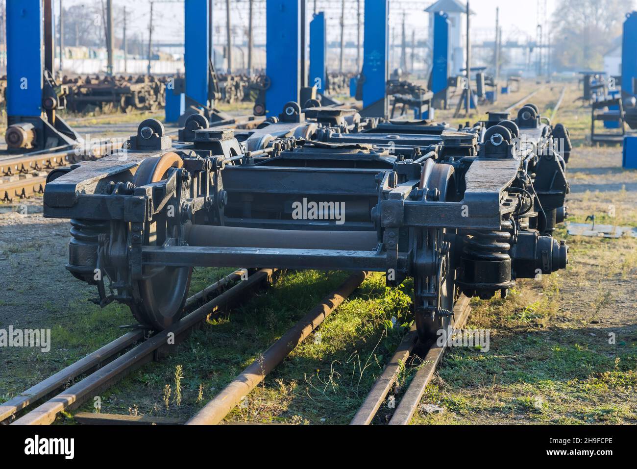 Main workshop of train for maintenance repairs in railway depot a ...