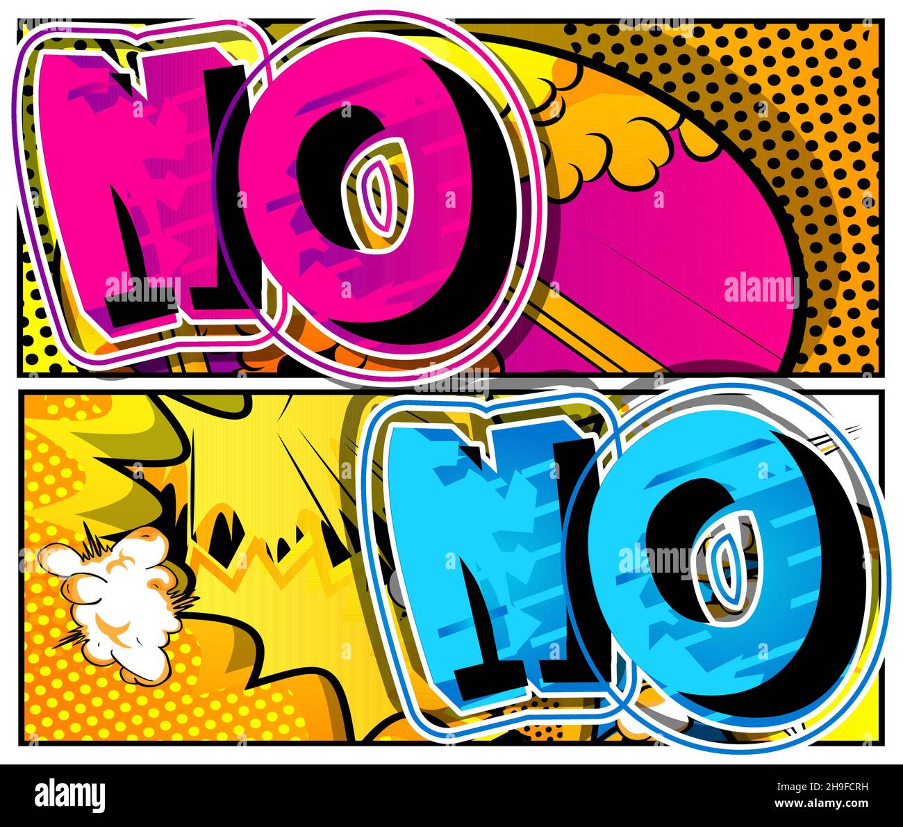 No. Comic book word text on abstract comics background. Retro pop art ...