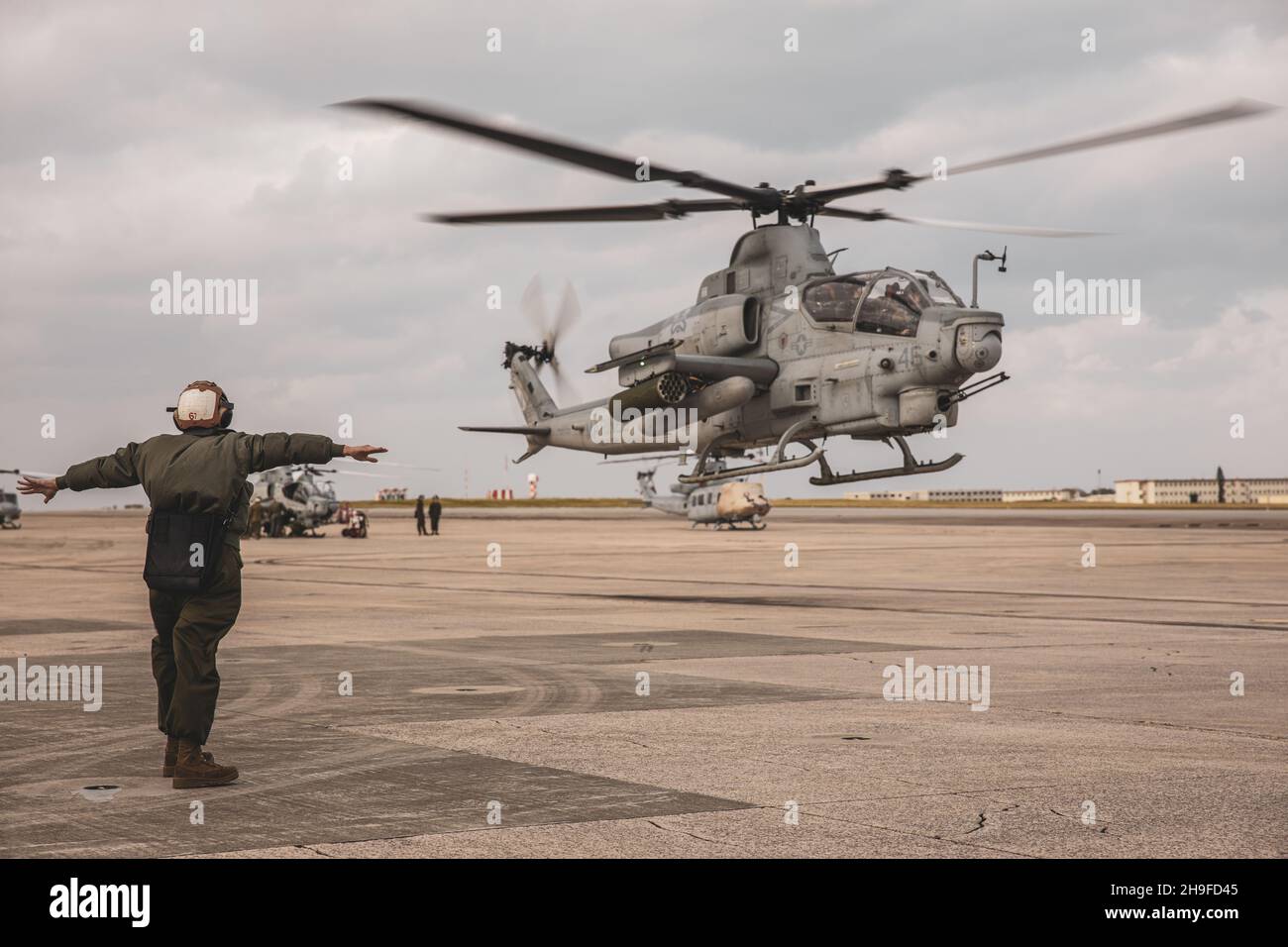 A U.S. Marine Corps AH-1Z Viper helicopter assigned to Marine Light ...