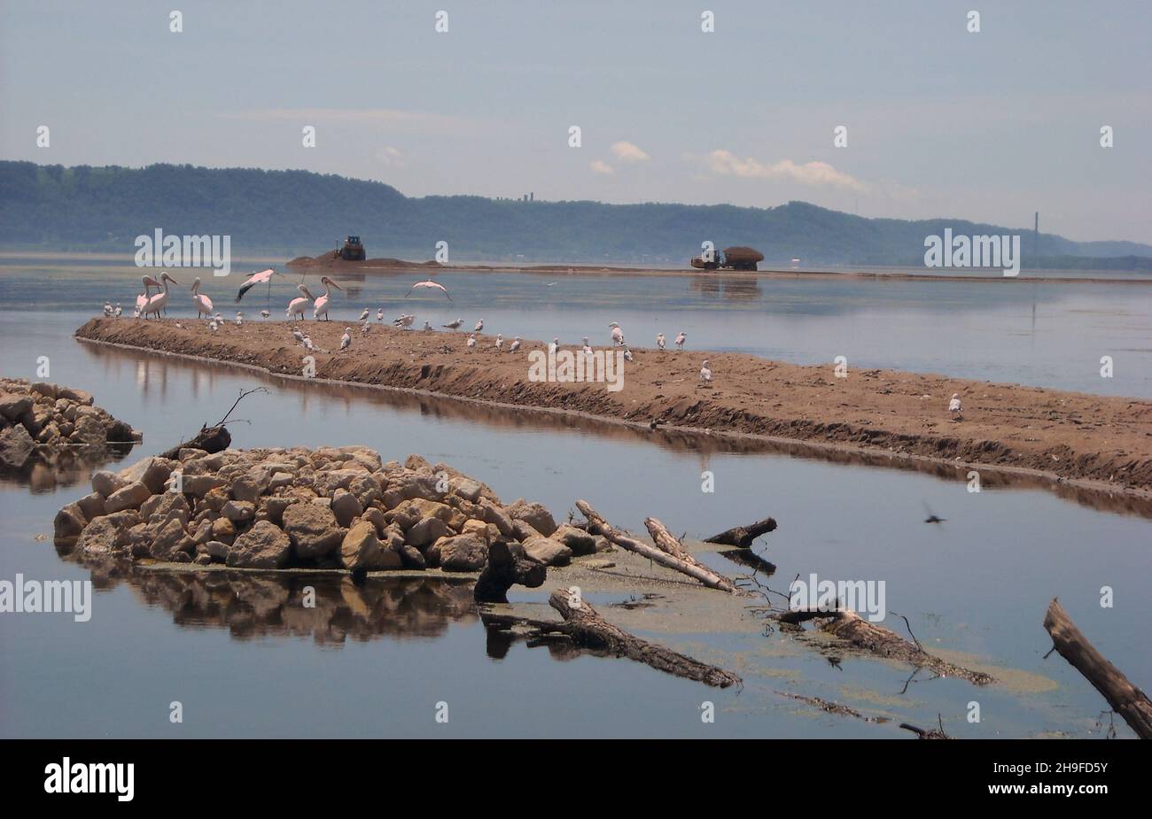 A rock log structure connecting two islands at the U.S. Army Corps of ...