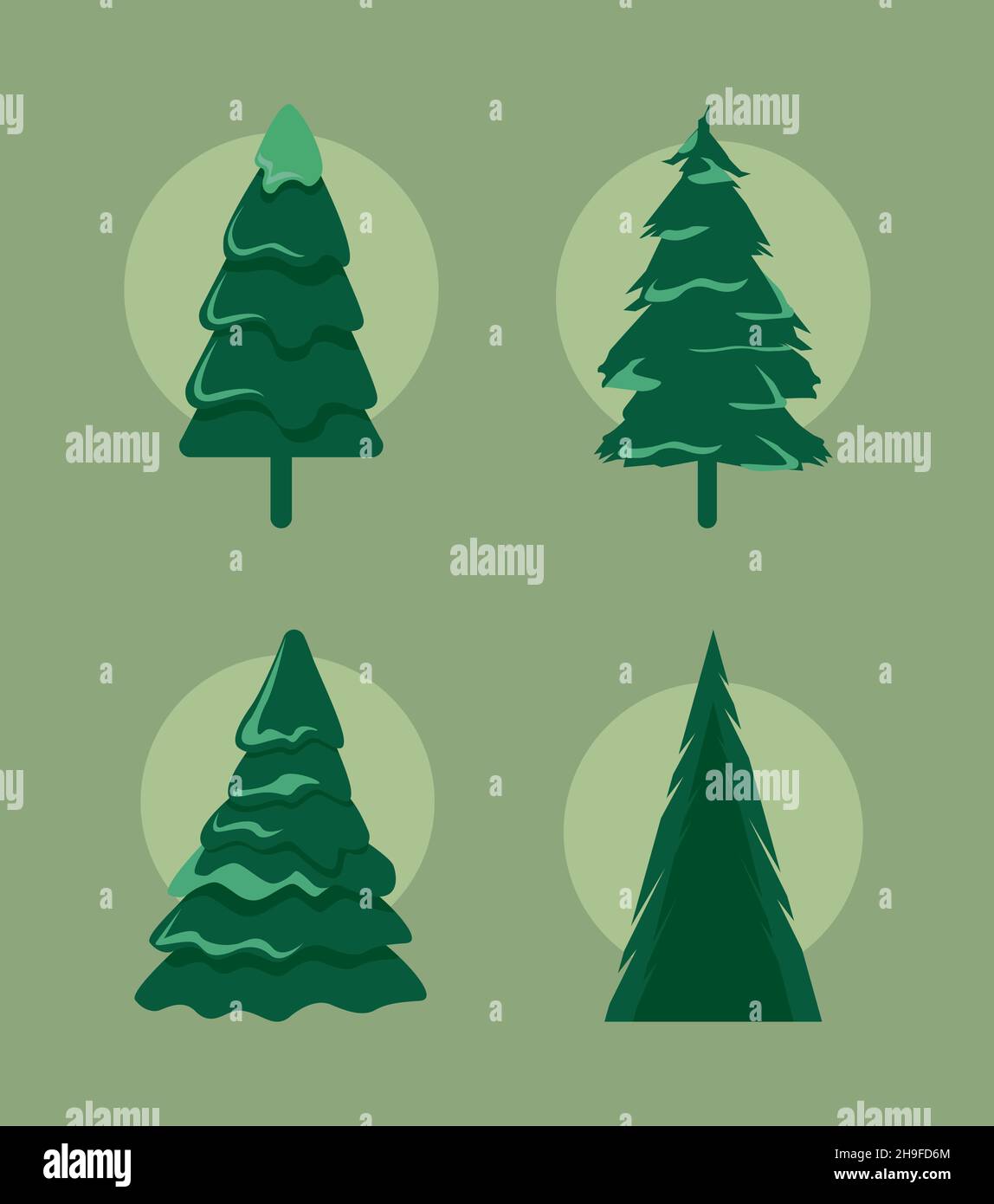 four pines trees Stock Vector Image & Art - Alamy