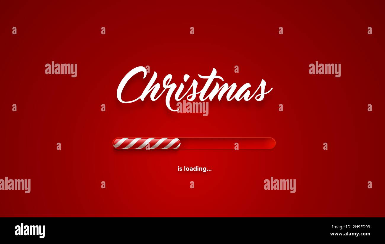 Christmas loading bar with candy cane, Xmas load or New Year countdown ...