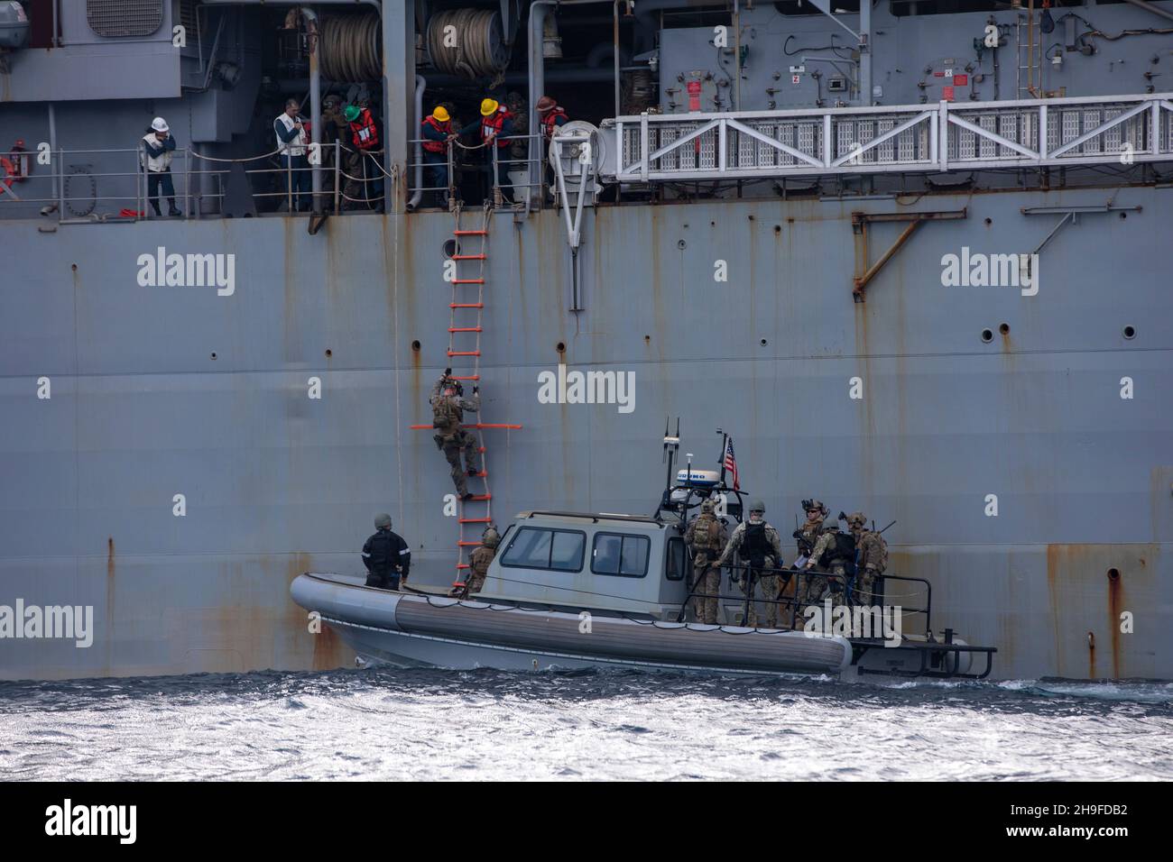 U.S. Marines with the Maritime Raid Force, 22nd Marine Expeditionary ...