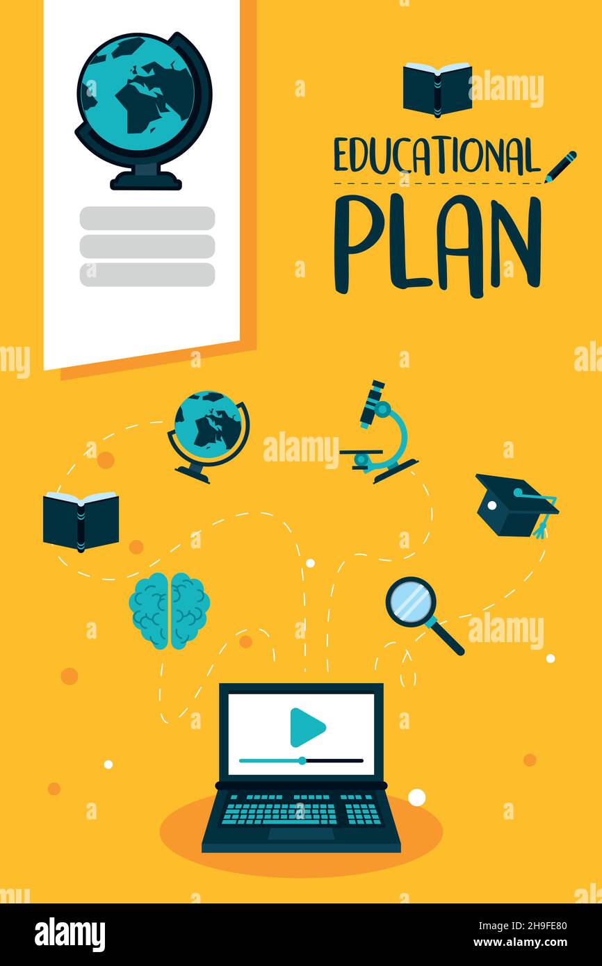 seven educational plan icons Stock Vector Image & Art - Alamy