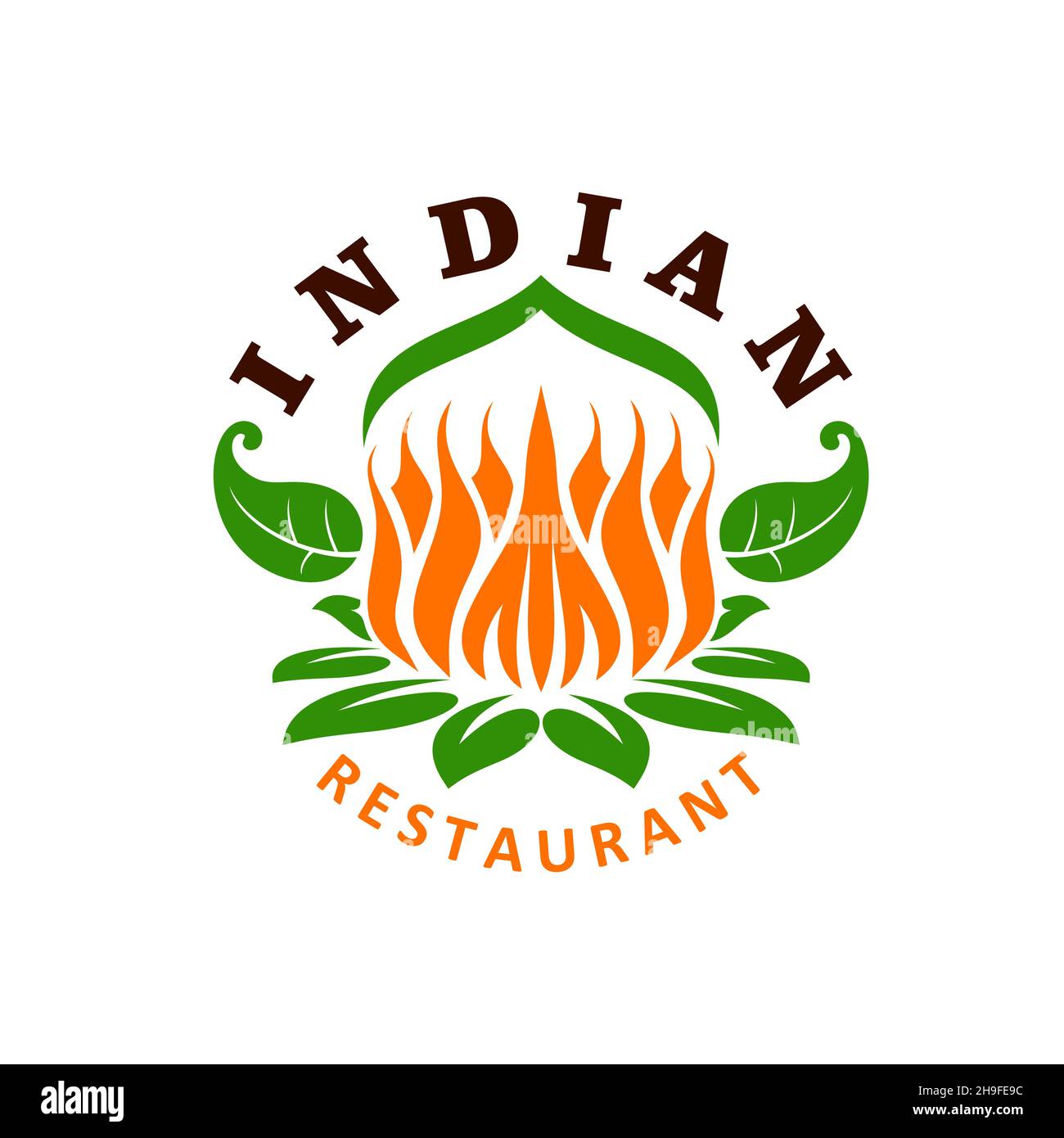 Indian cuisine restaurant icon, India food menu and kitchen vector ...